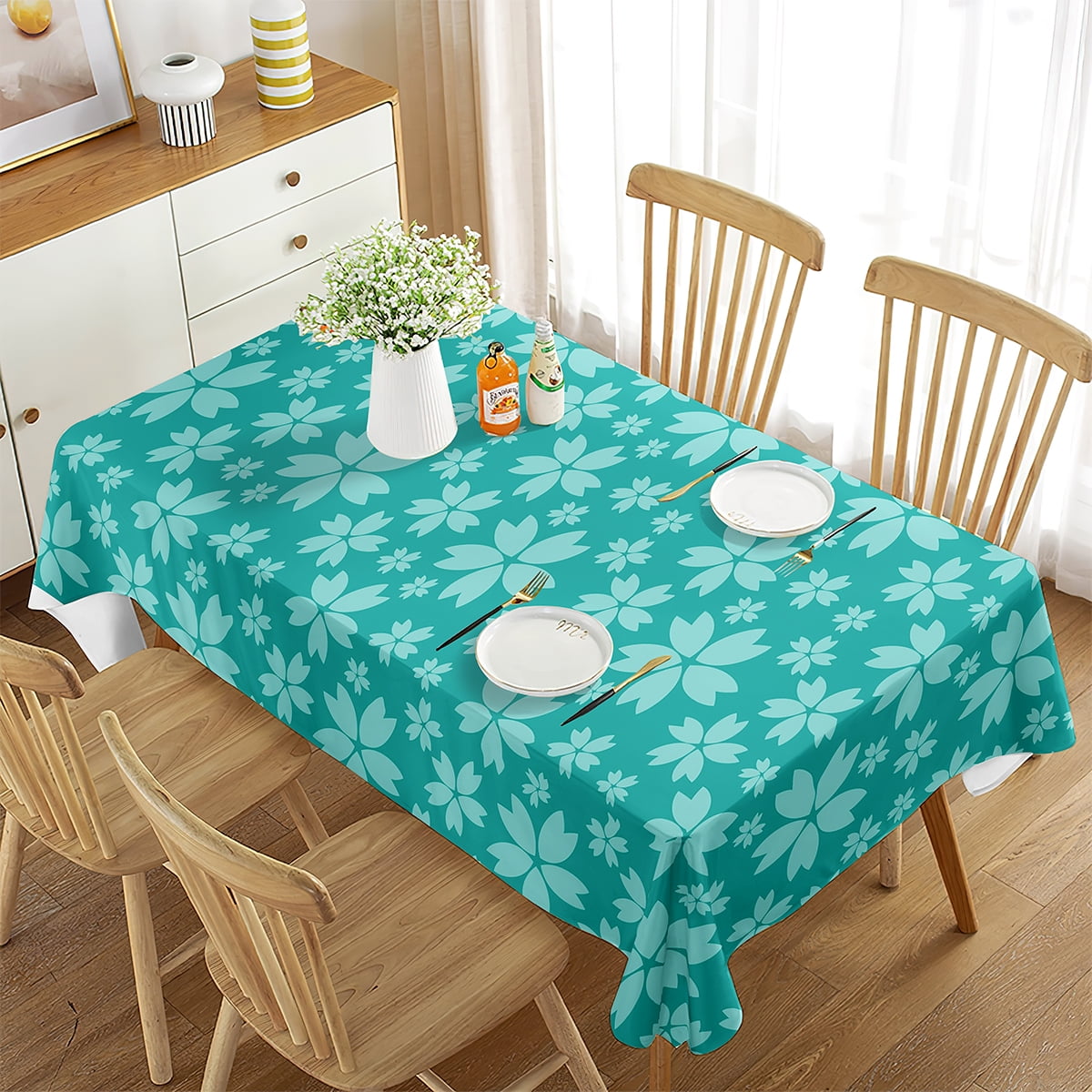 Floral Small Flower Tablecloth Flowers Leaves Little Fresh Aesthetic ...