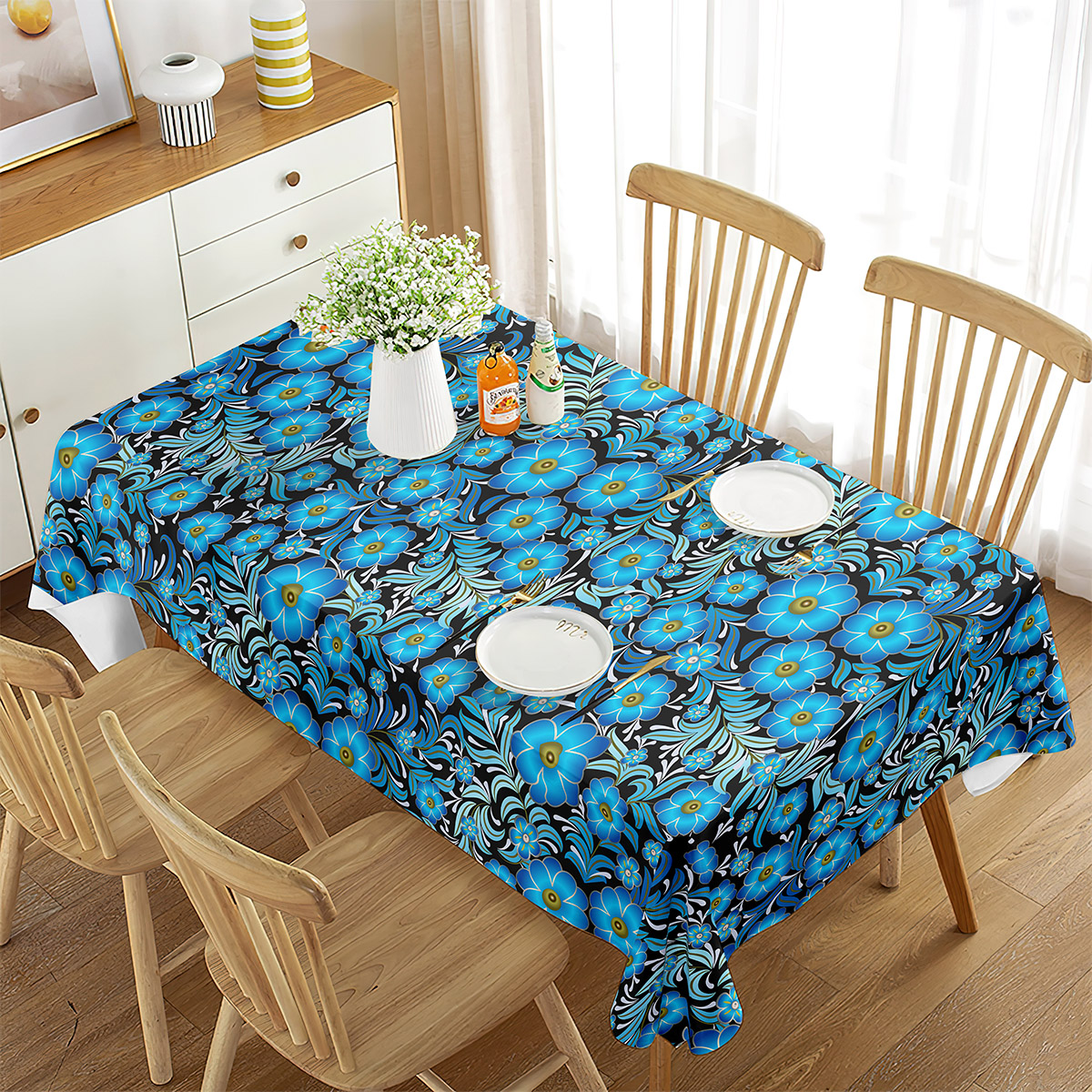 Floral Small Flower Tablecloth Flowers Leaves Little Fresh Aesthetic ...