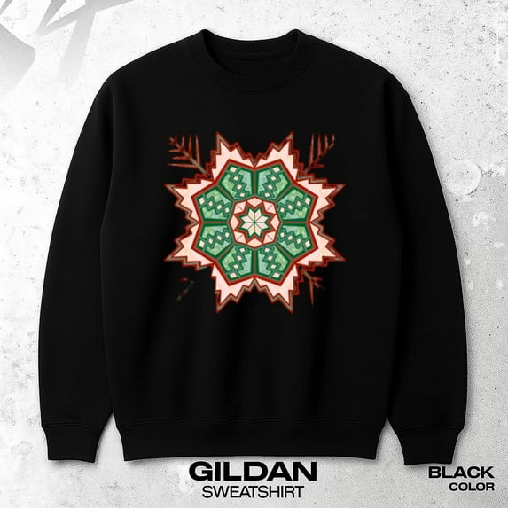 Floral Snowflake Tile Repeat Pattern Retro Winter Holiday Art Fun ...