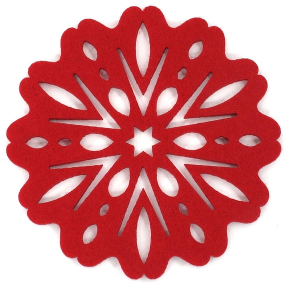 Floral Snowflakes Felt Coasters, Set of 4 (RED) - Walmart.com