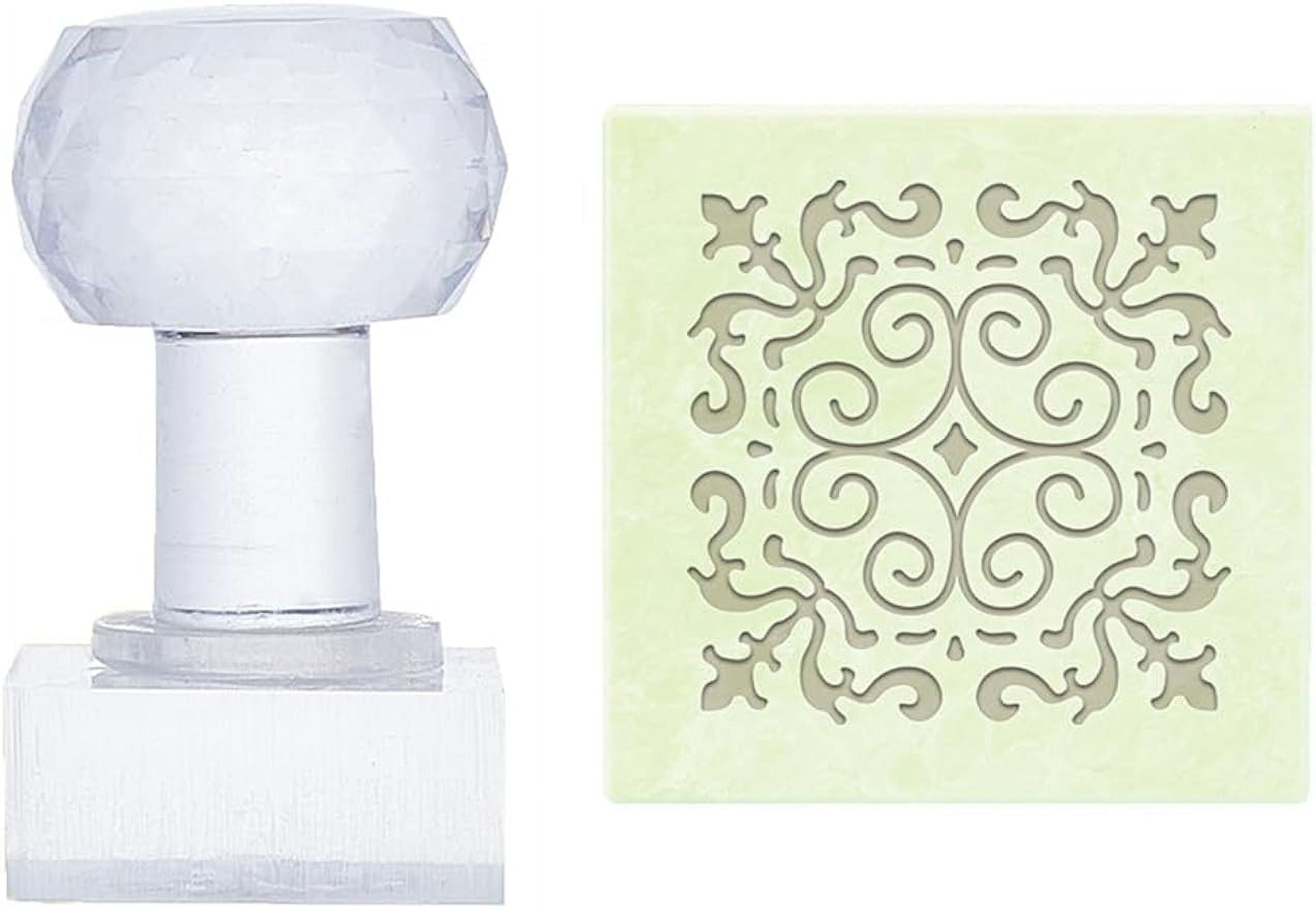 Floral Soap Stamp Soap Embossing Stamp Acrylic Stamp with Handle Square ...