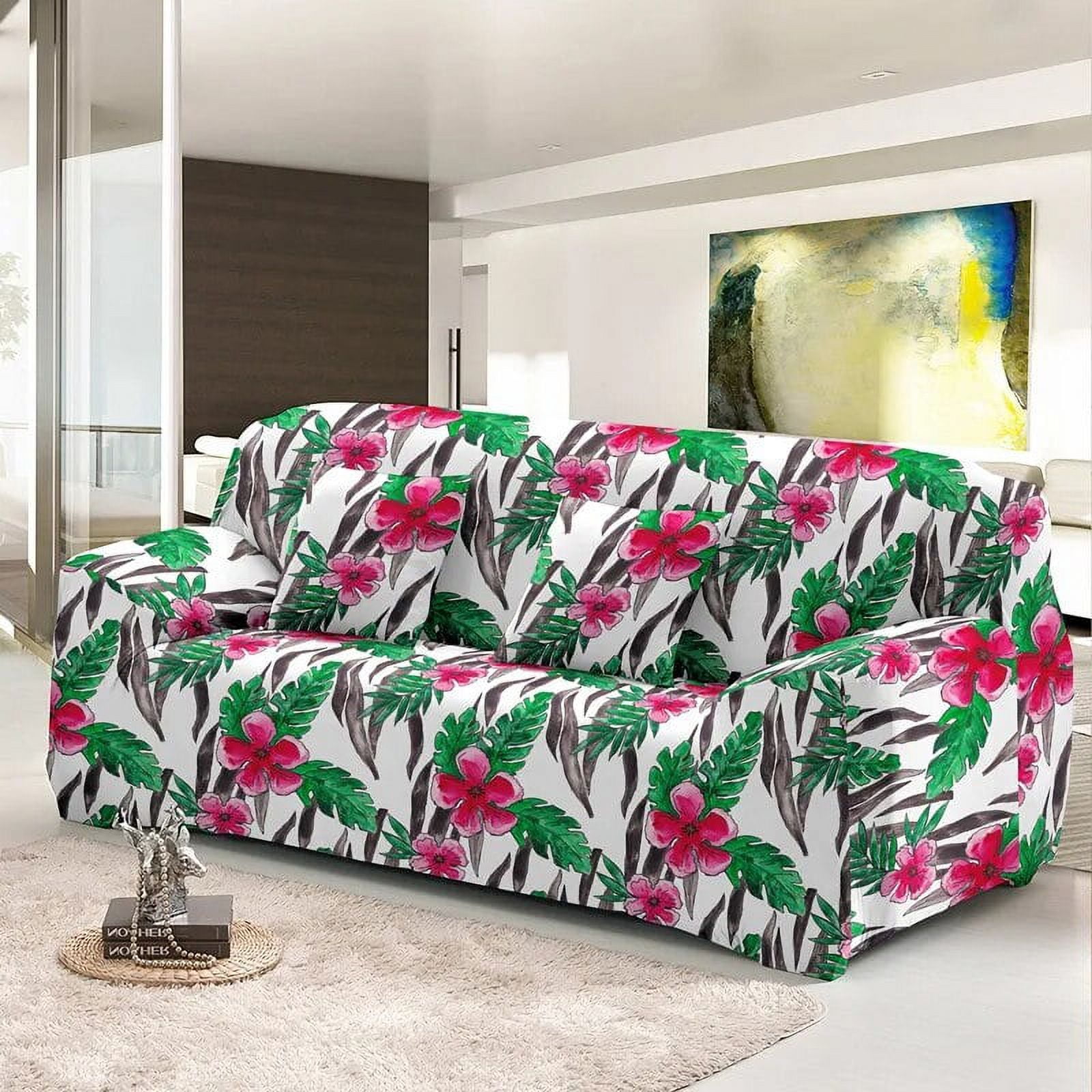 Floral Sofa Covers for Living Room Stretch Slipcovers Sectional Couch ...