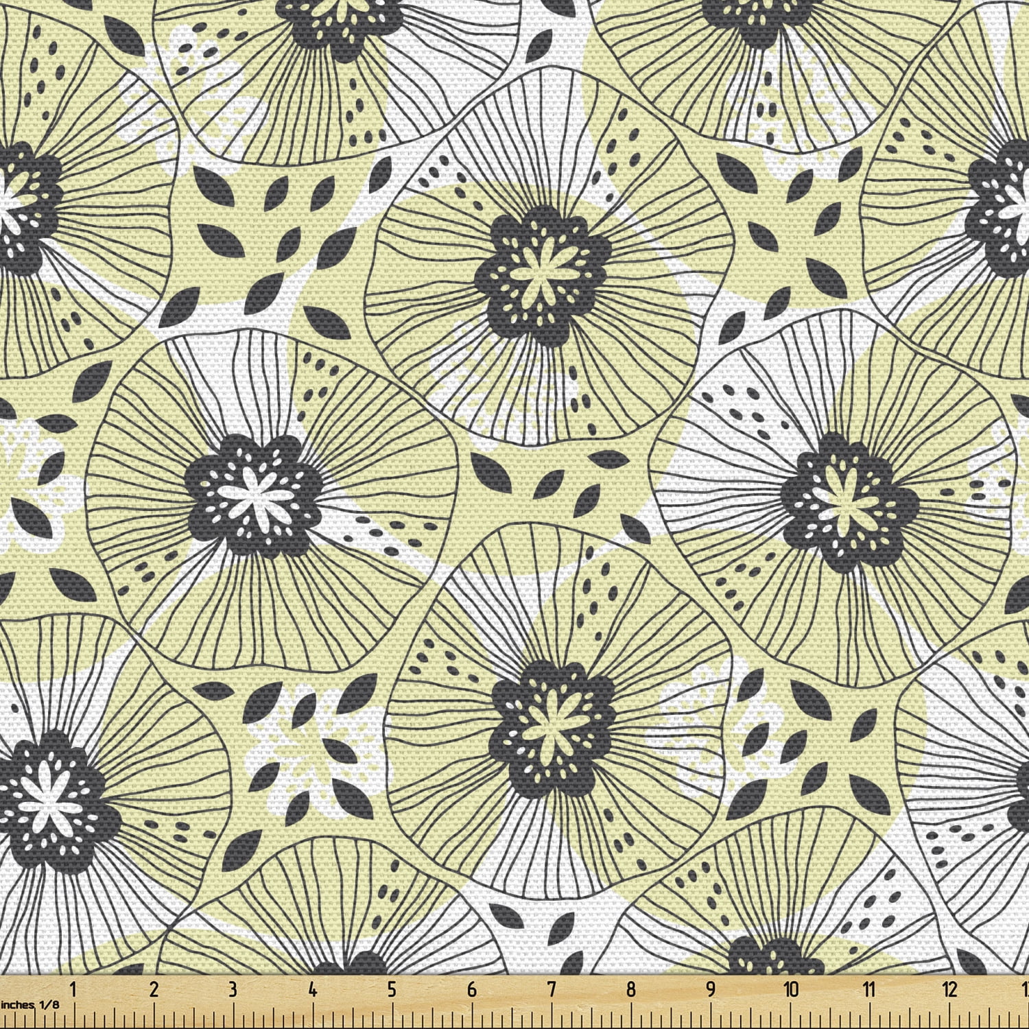 Floral Sofa Upholstery Fabric by the Yard, Doodle Meadow Wildflower ...