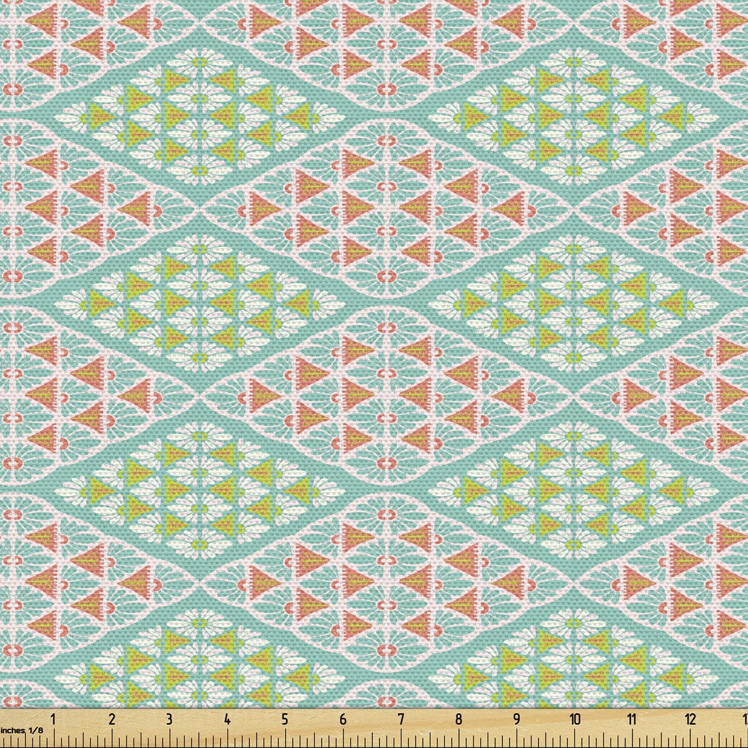 Floral Sofa Upholstery Fabric by the Yard, Repeating Pastel Themed ...
