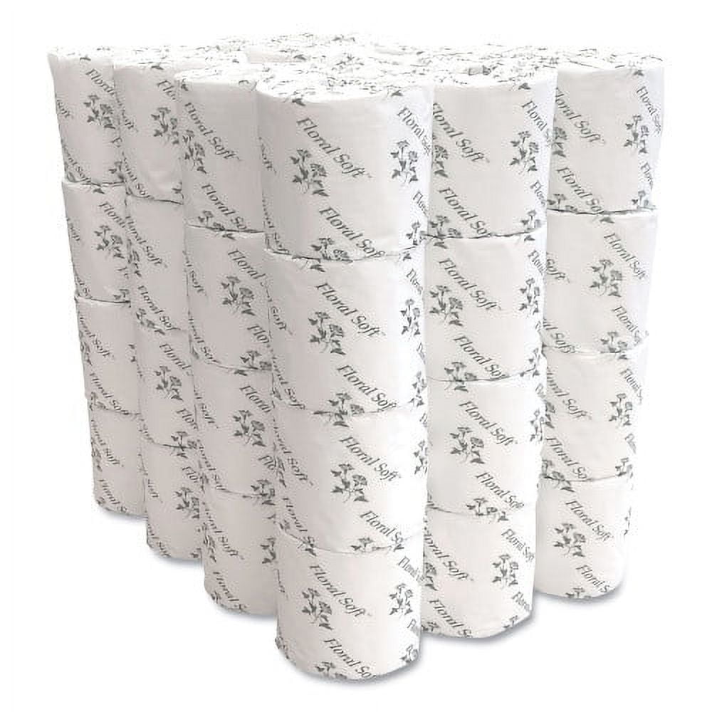 Floral Soft 2-Ply Standard Bathroom Tissue, Septic Safe, White, 400 Sheets/Roll, 48 Rolls/Carton ...