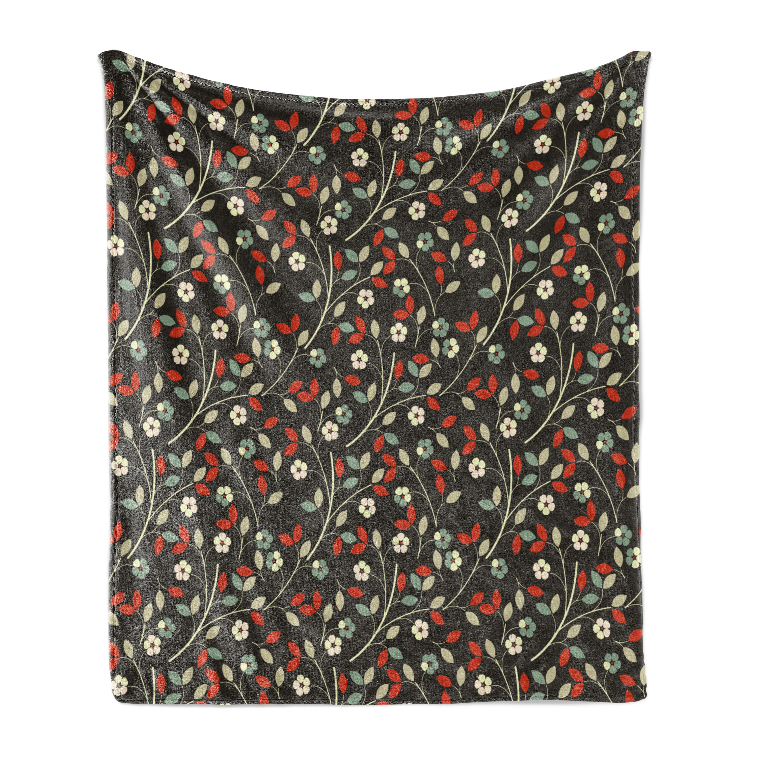 Floral Soft Flannel Fleece Throw Blanket, Nostalgic Romantic Garden ...