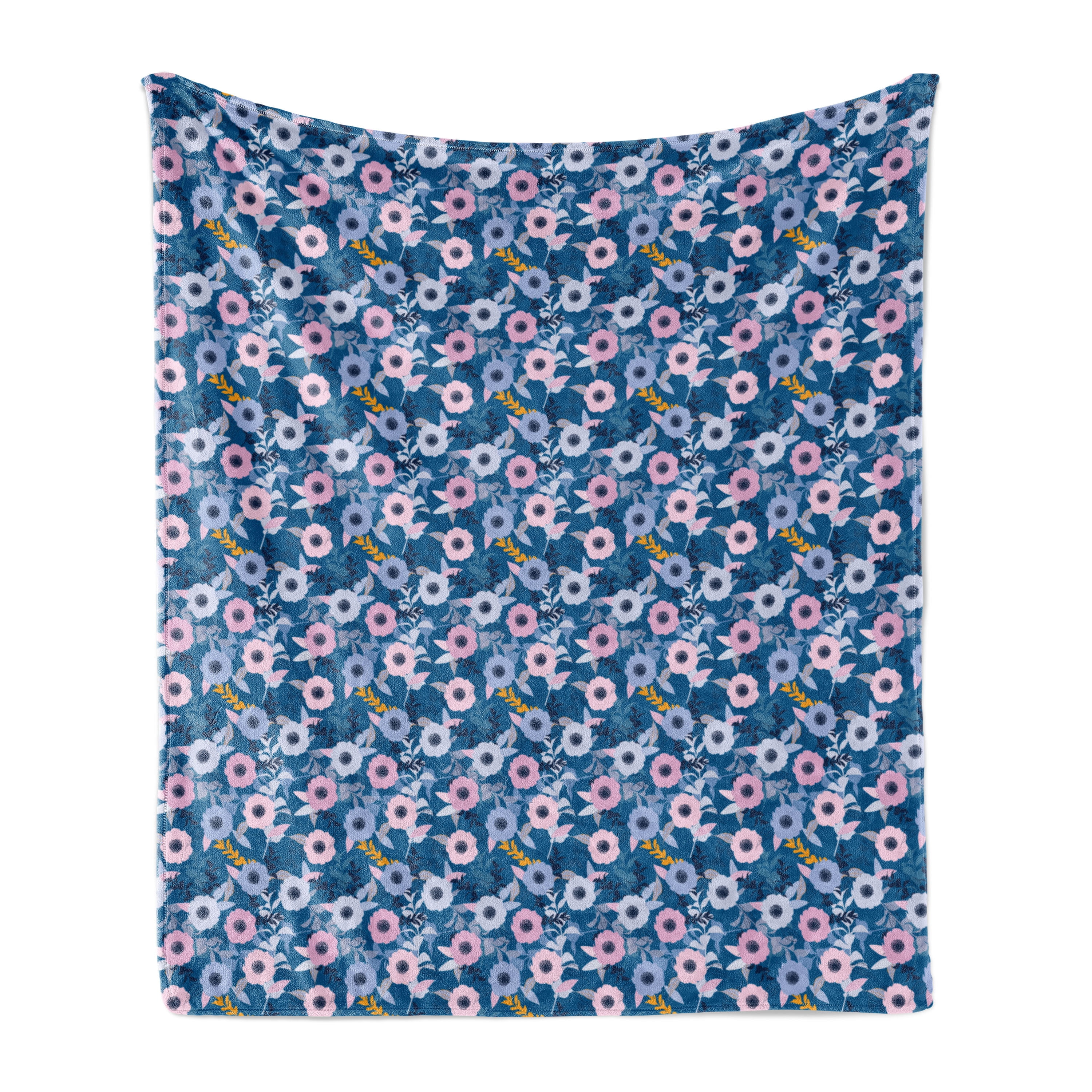 Floral Soft Flannel Fleece Throw Blanket, Pastel Colored Blooming ...