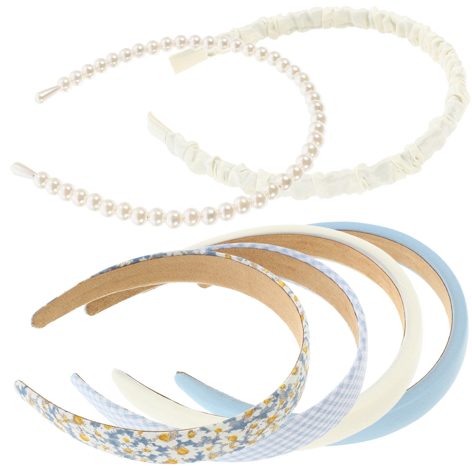 Floral Solid Color Headband Combination Set Hair Ties Tiara for Woman ...