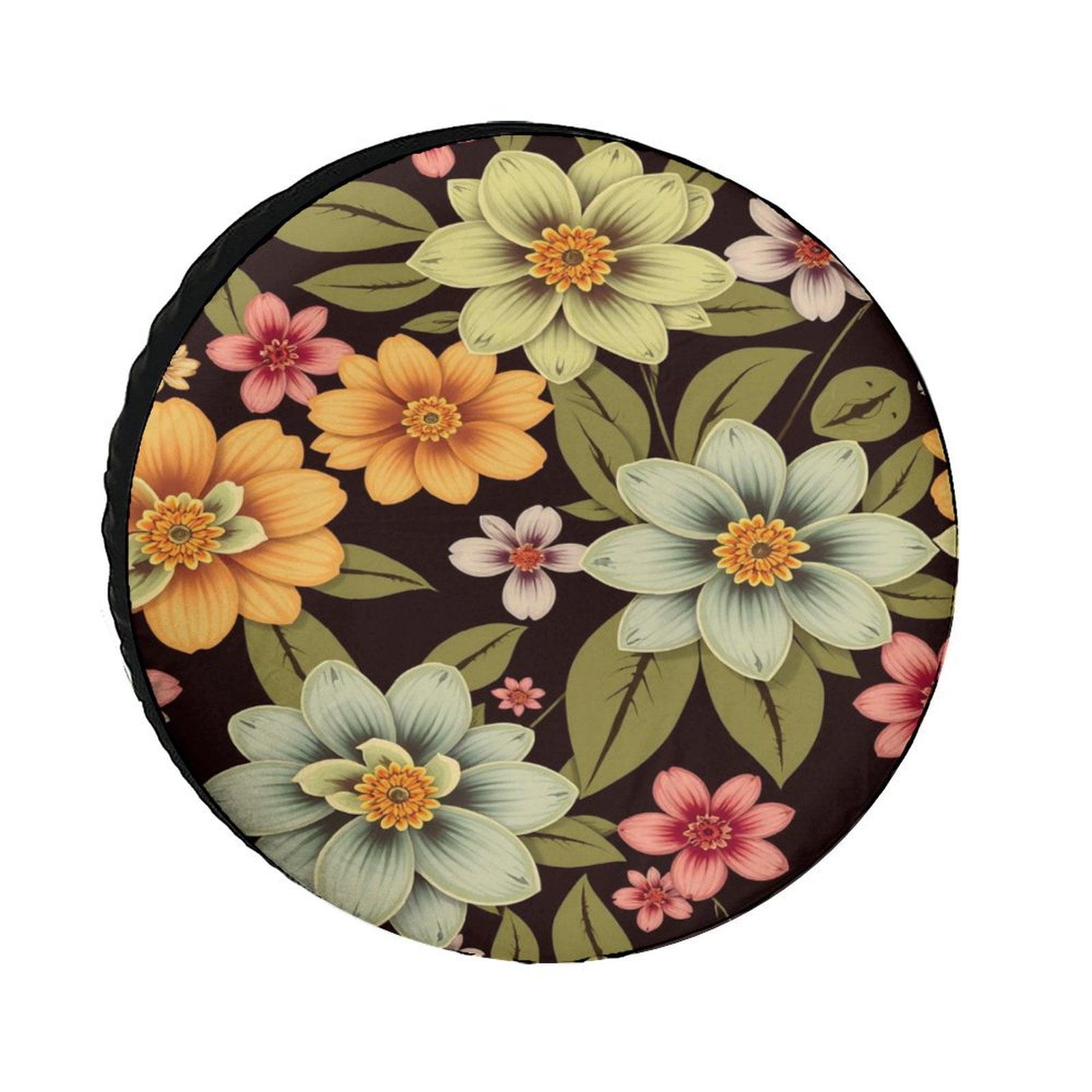 Floral Spare Tire Cover Weatherproof Wheel Camper Protectors Universal ...