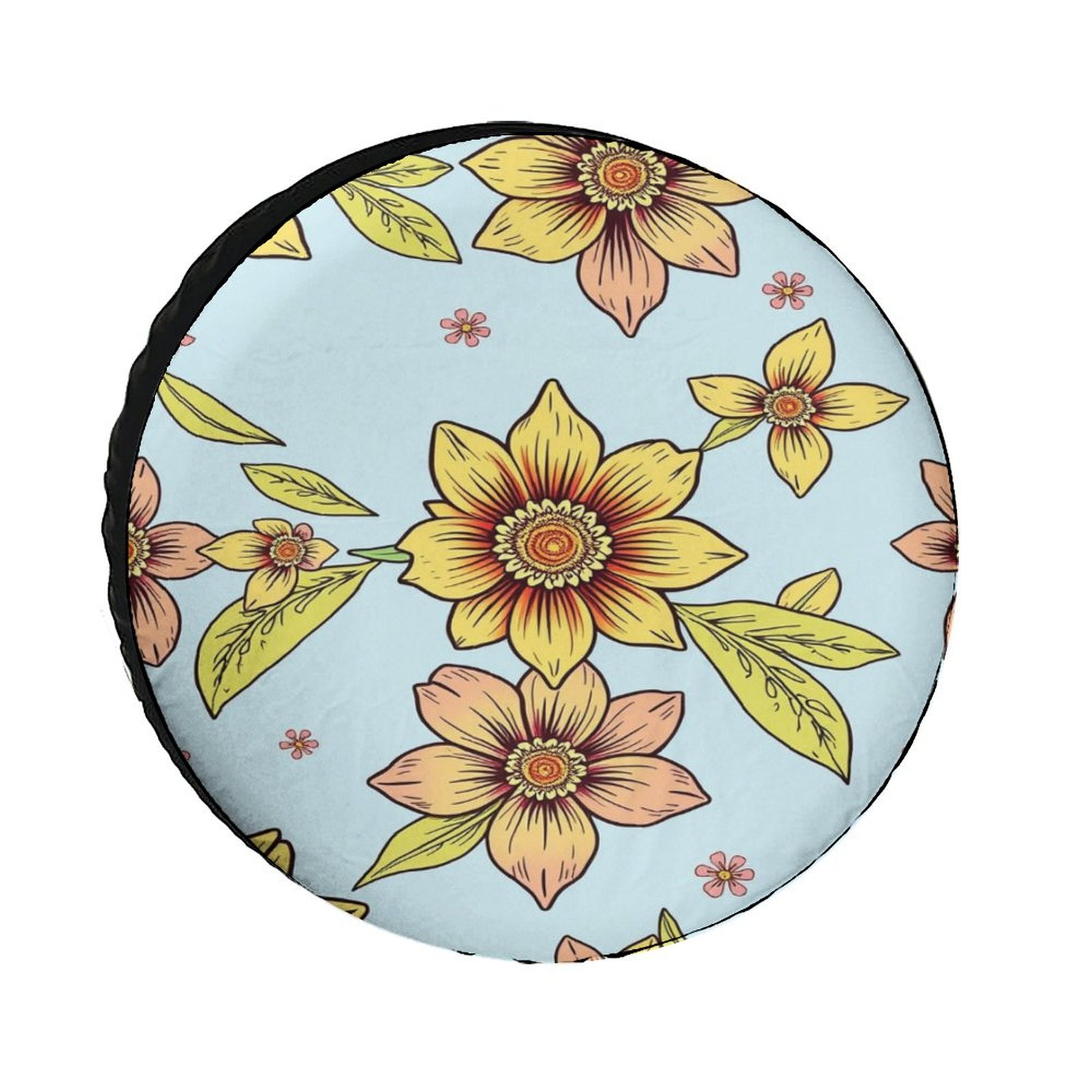 Floral Spare Tire Cover Weatherproof Wheel Camper Protectors Universal ...