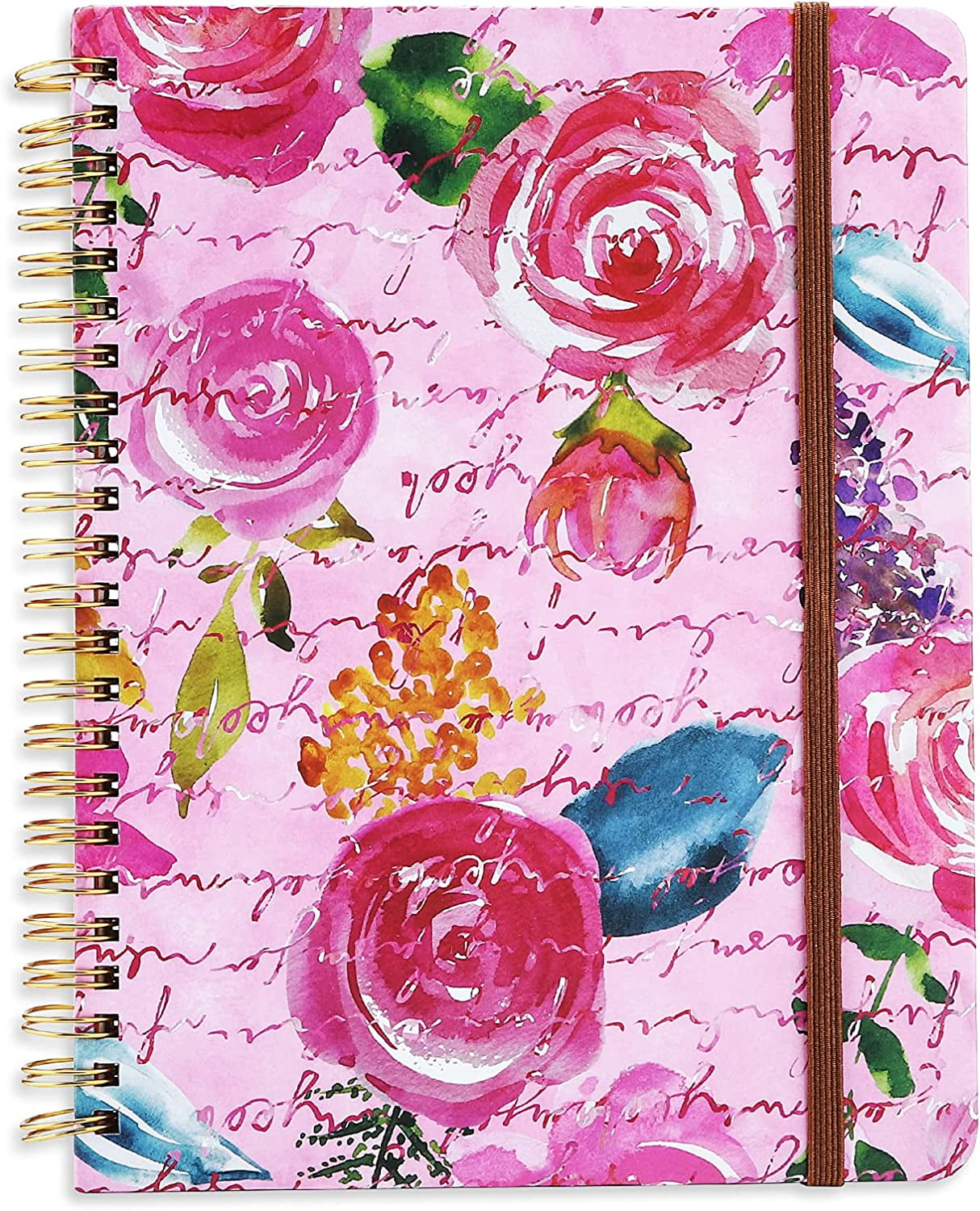 Floral Spiral Notebook Wide Ruled, Junya Hardcover Travel Notebook ...