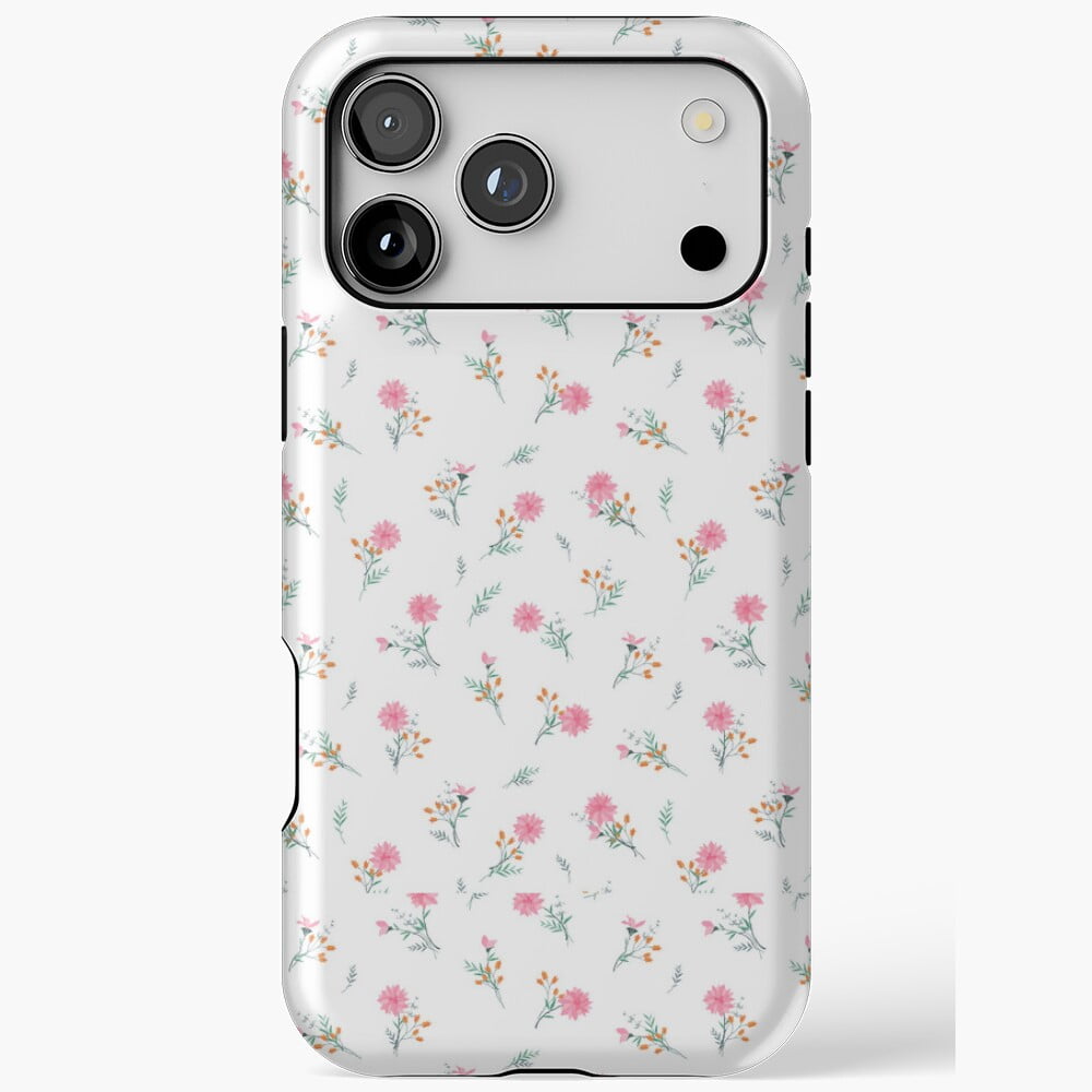 Floral Spring Pattern Pink Flowers iPhone Case 17 11 12 13 14 15 16 Pro ...