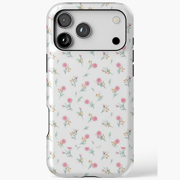 Floral Spring Pattern Pink Flowers iPhone Case 17 11 12 13 14 15 16 Pro ...