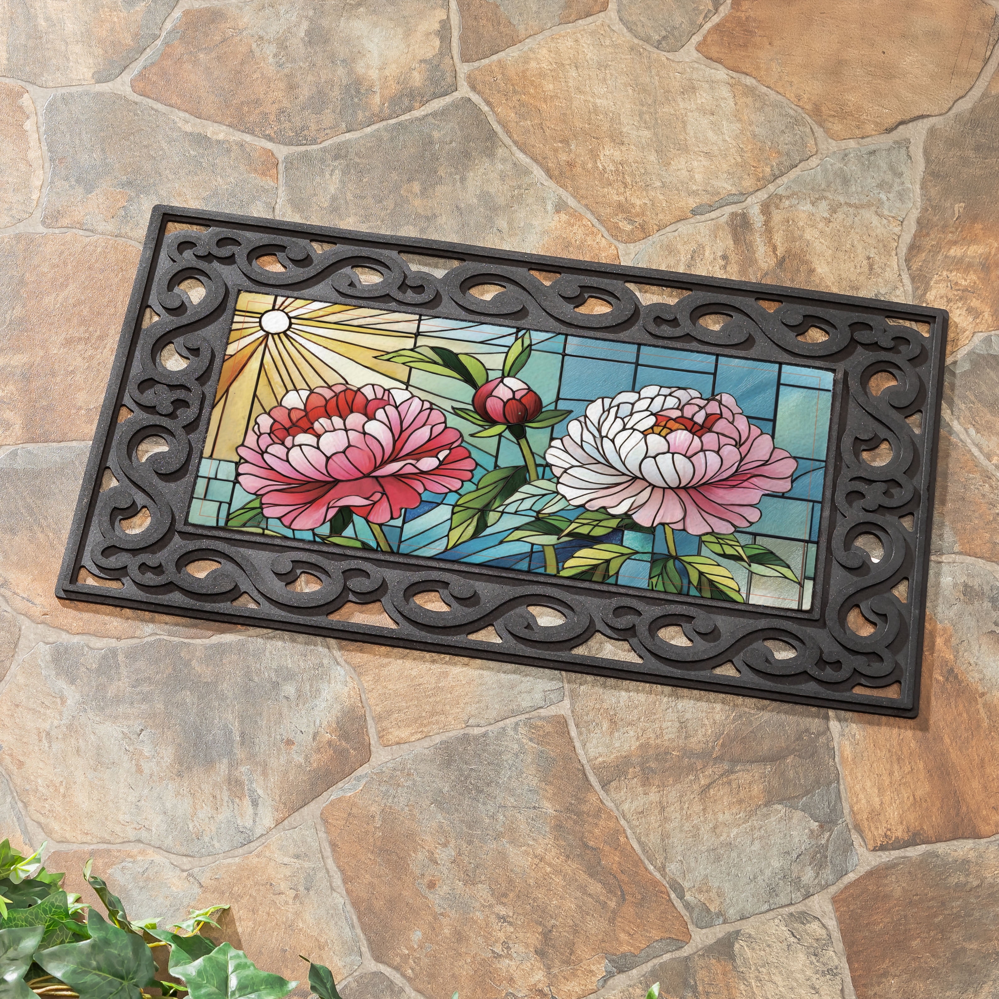 Floral Stained Glass Sassafras Switch Mat - Walmart.com