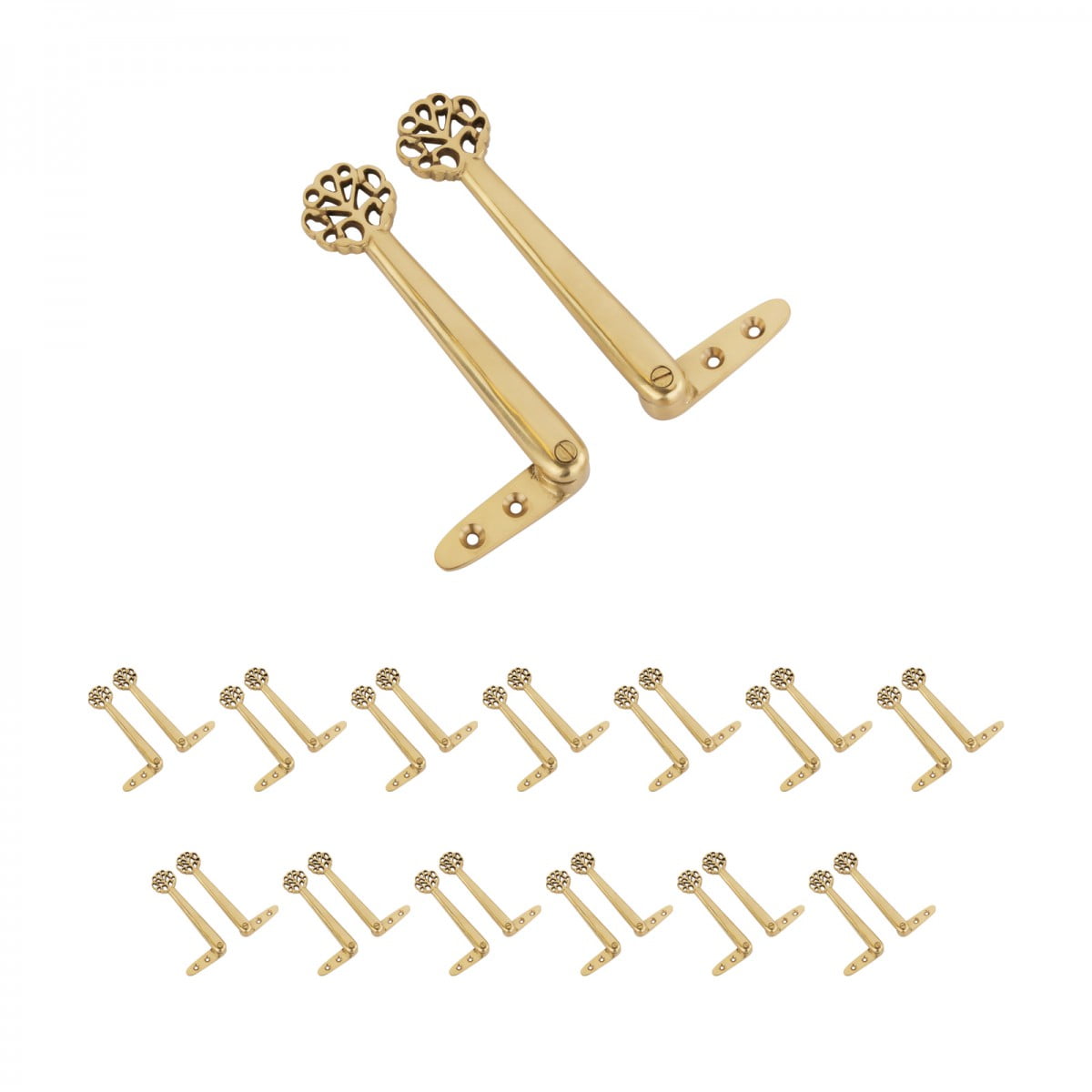 Floral Stair Carpet Runner Holder Clips Solid Cast Brass PVD Finish 5.5 ...
