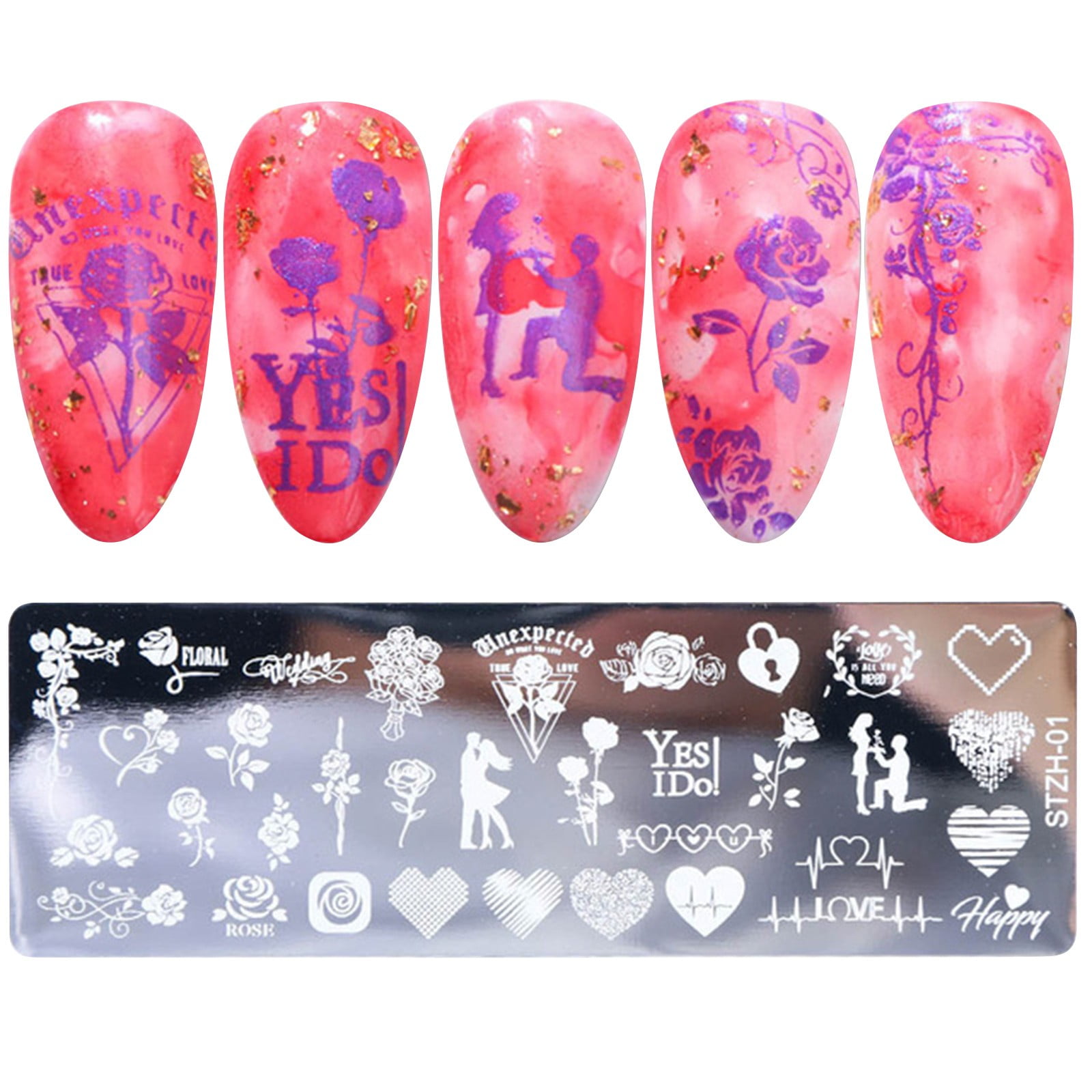 Floral Stamping Kit with Design Plates for Manicure Styling - Walmart.com