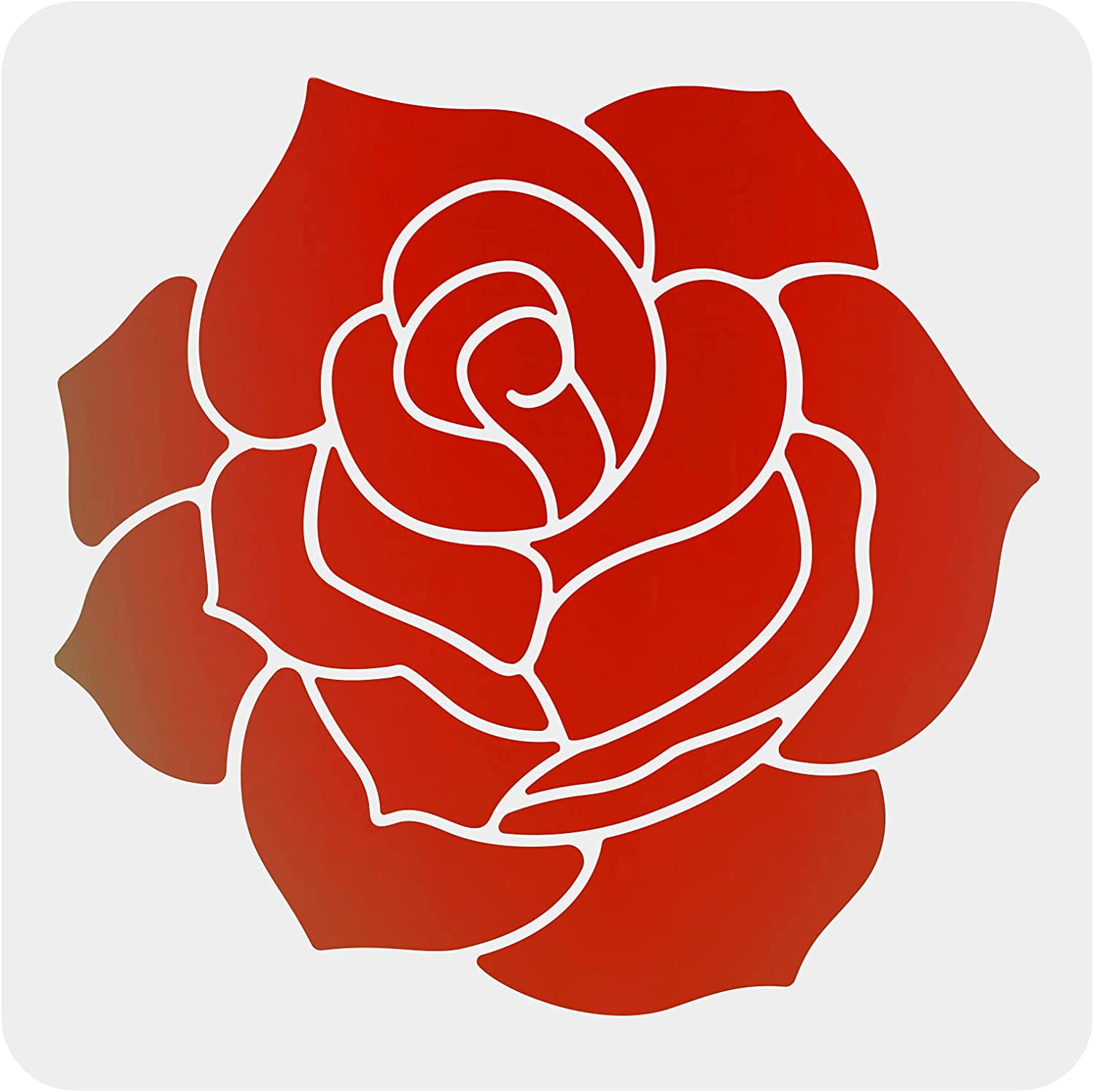 Floral Stencil 12"x12" Square Rose Flower Stencil Reusable DIY Art and ...