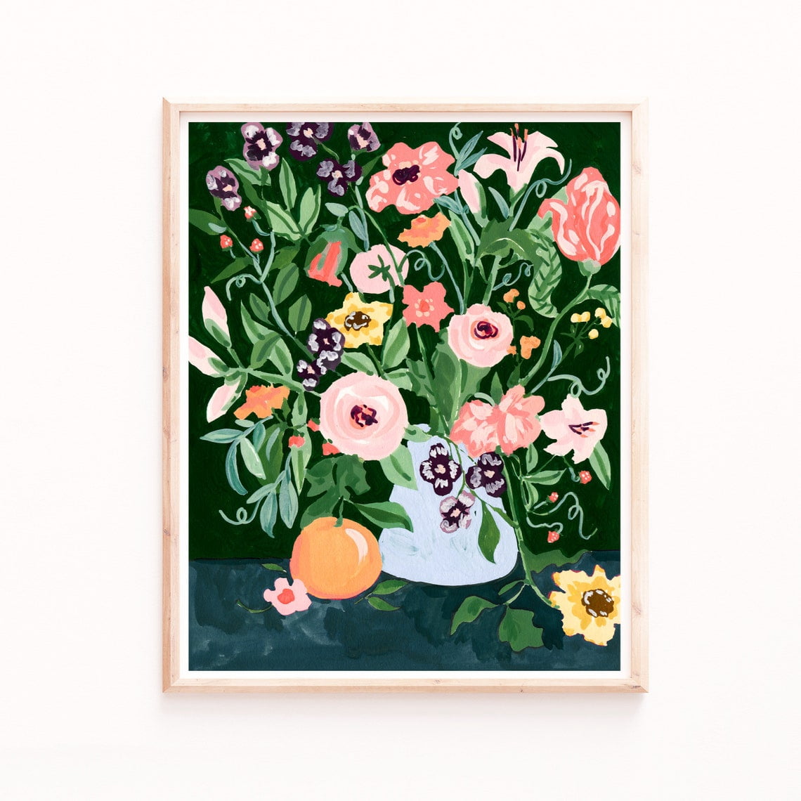 Floral Still Life Art Poster Dark Garden Poster Decor For Living Room ...