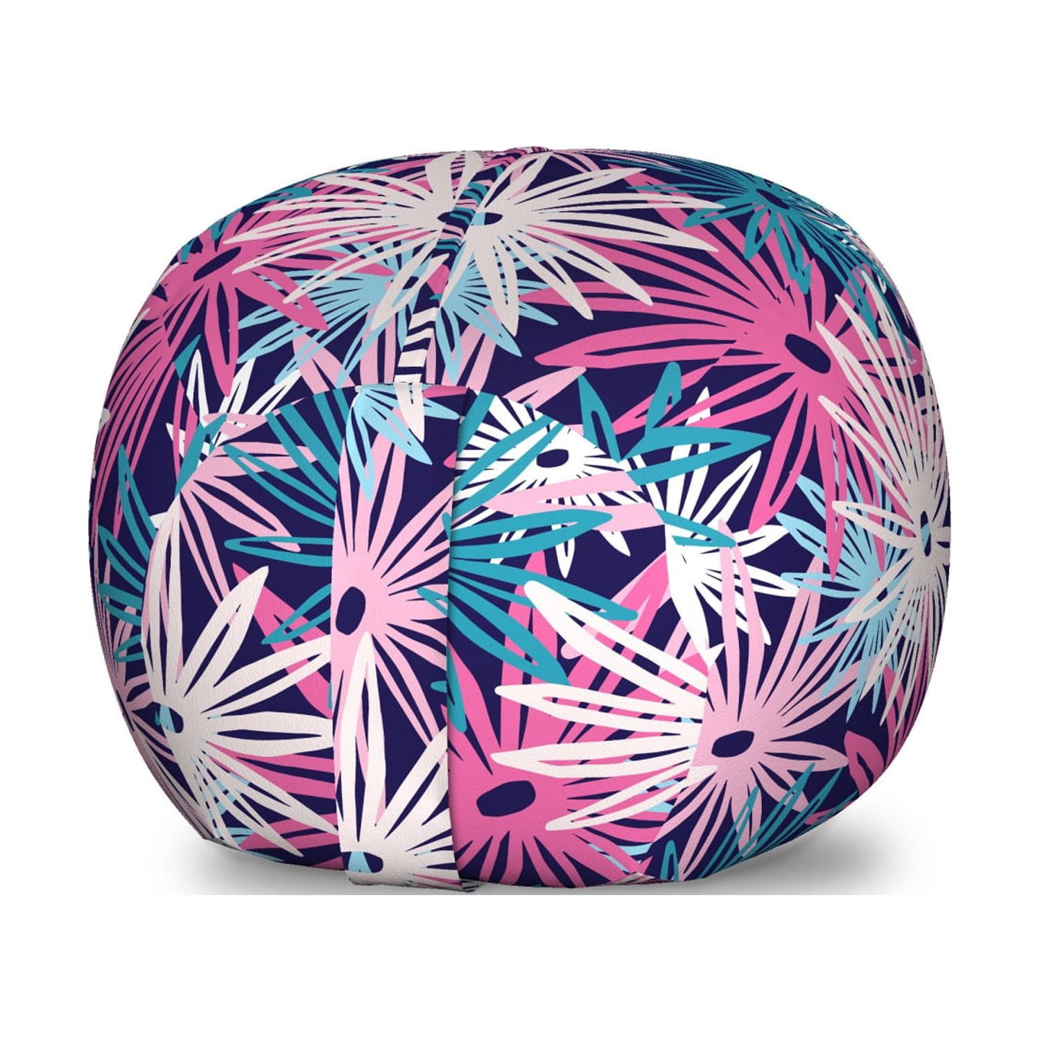 Floral Storage Toy Bag Chair, Overlapping Doodle Petals Design with ...