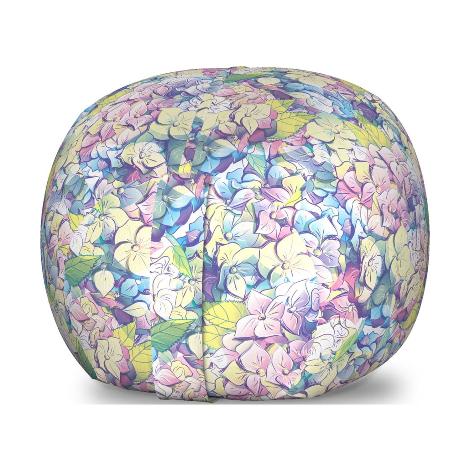 Floral Storage Toy Bag Chair, Pattern of Spring Tone Hydrangea Flowers ...