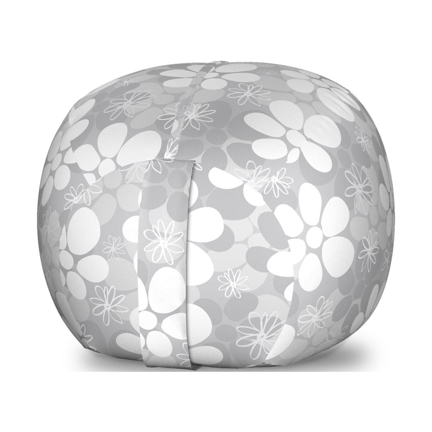 Floral Storage Toy Bag Chair, Romantic Overlapping Flowers in Scribbled ...