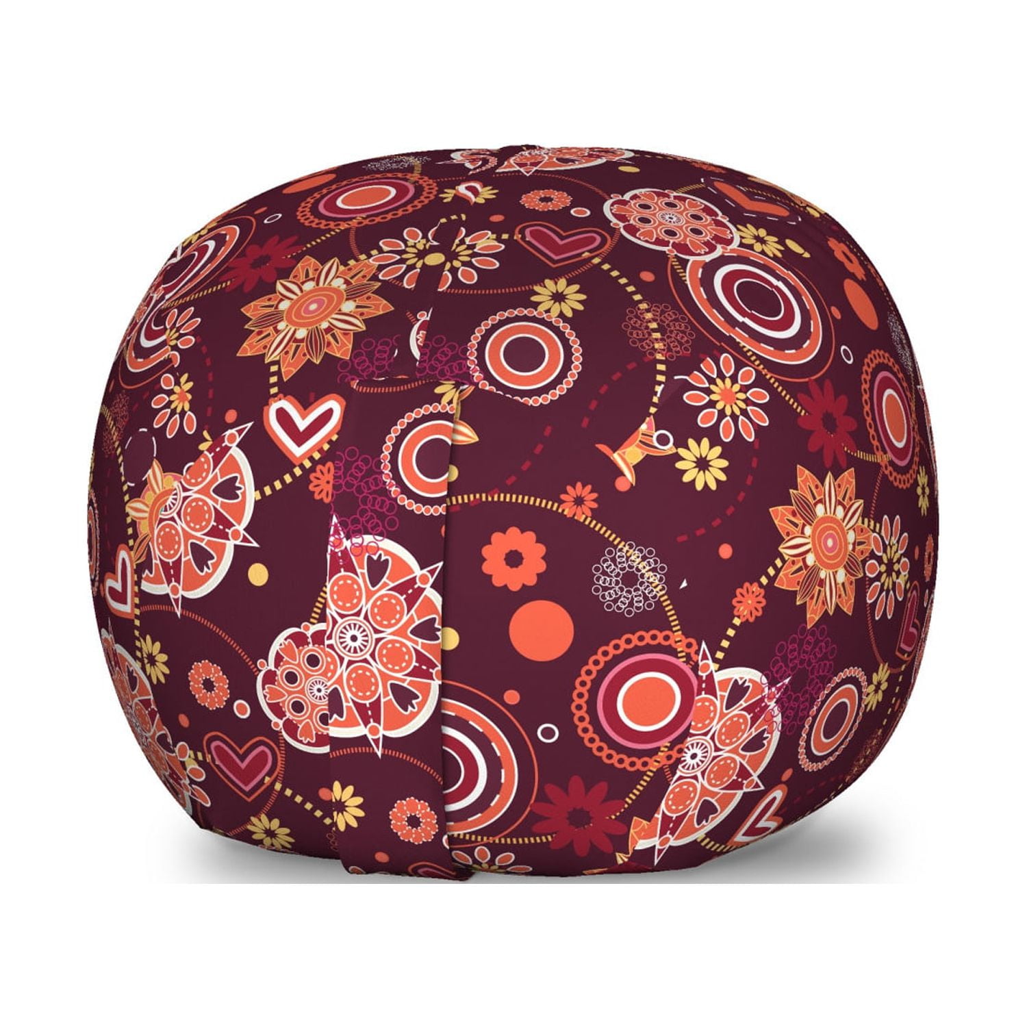 Floral Storage Toy Bag Chair, Vintage Rich Foliage Pattern Ornamental ...