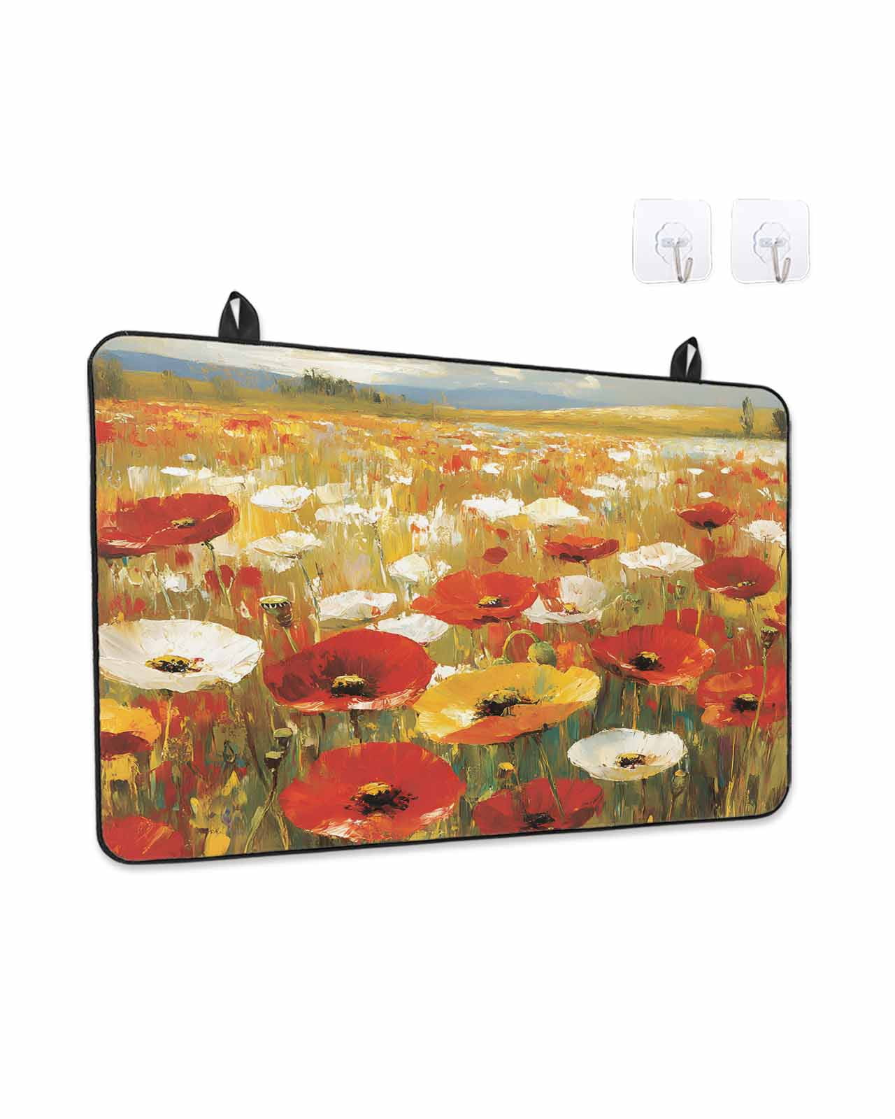 Floral Stove Top Covers for Electric Stove, 28'x20'' Red White Poppy ...