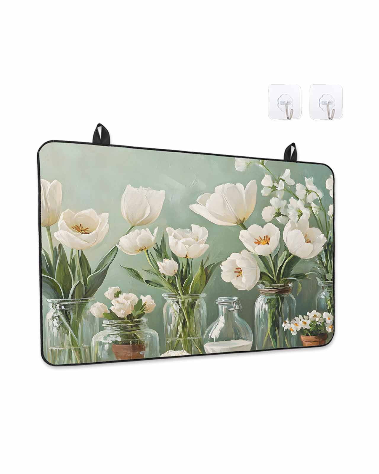 Floral Stove Top Covers for Electric Stove, Kitchen Glass Ceramic ...