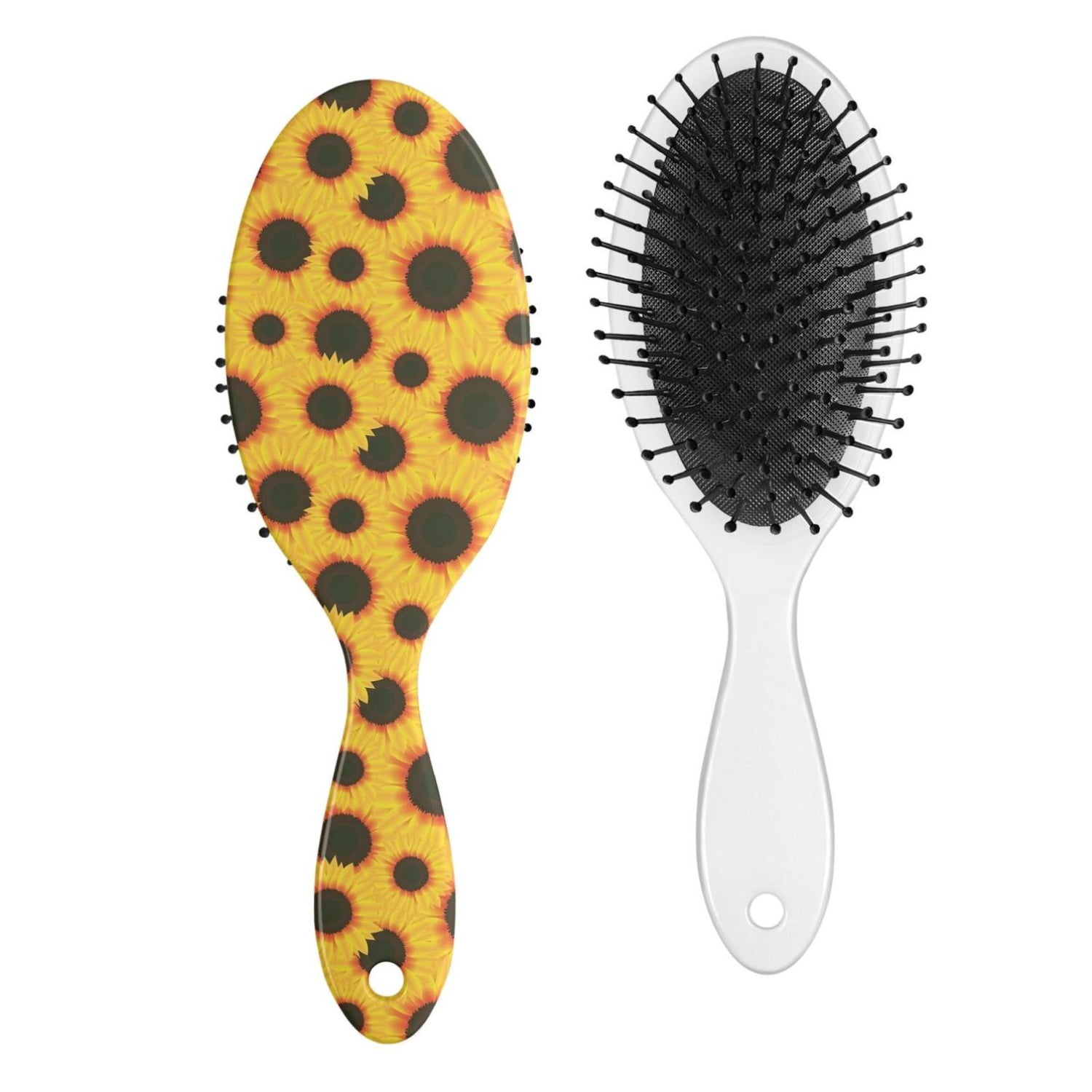 Floral Sunflower Hair Brush with Ergonomic Handle - Smoothing ...