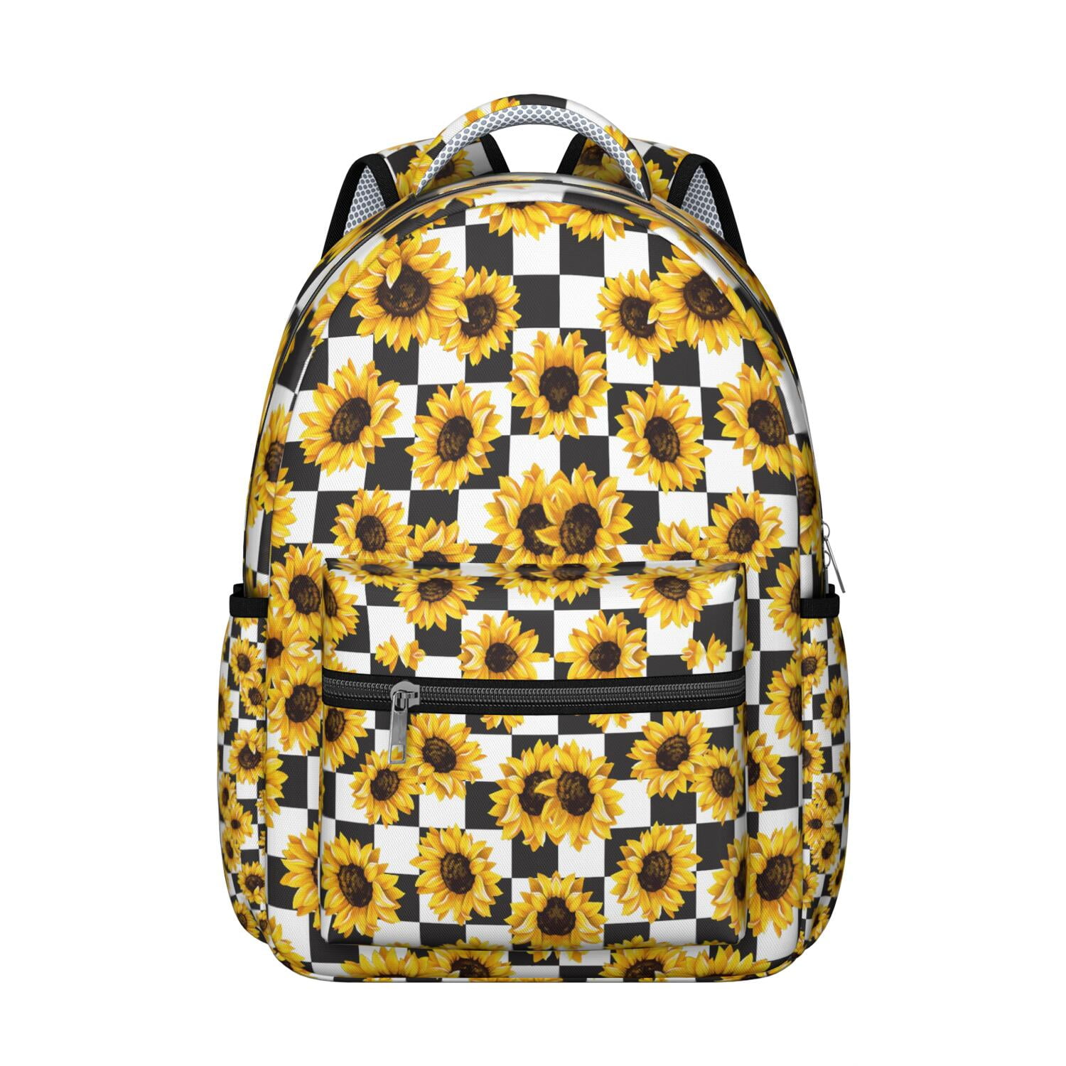 Floral Sunflower Pattern Students’s Backpack Comfortable and Durable ...