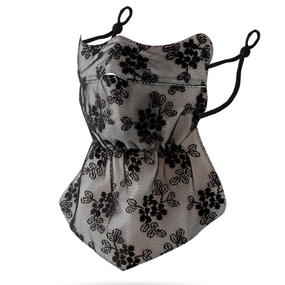 Floral Sunscreen Mask Sunscreen Mask Long Full Face Neck Protection ...