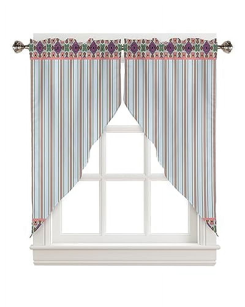 Floral Swag Valance Curtains Rod Pocket Kitchen Curtains Scalloped ...