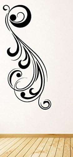 Floral Swirl Wall Decals Stickers ID025, Black, 72 Inches - Walmart.com