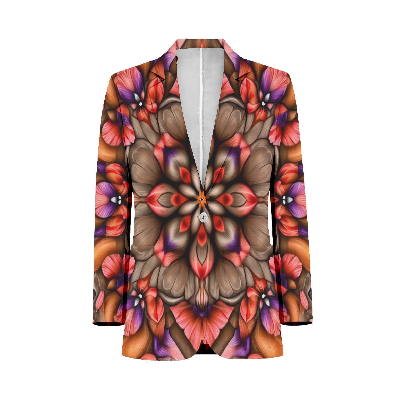 Floral Symmetrical Design Colors Vibrant Customized Men's Suits full ...