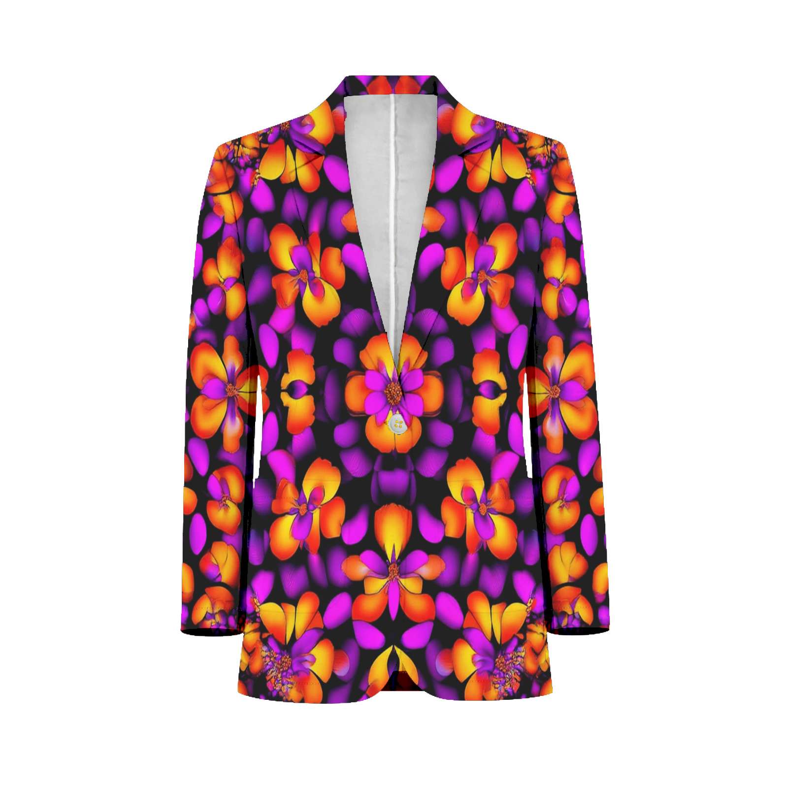 Floral Symmetry Vibrant Colors Abstract Mens Suits Shawl Collar Slim ...