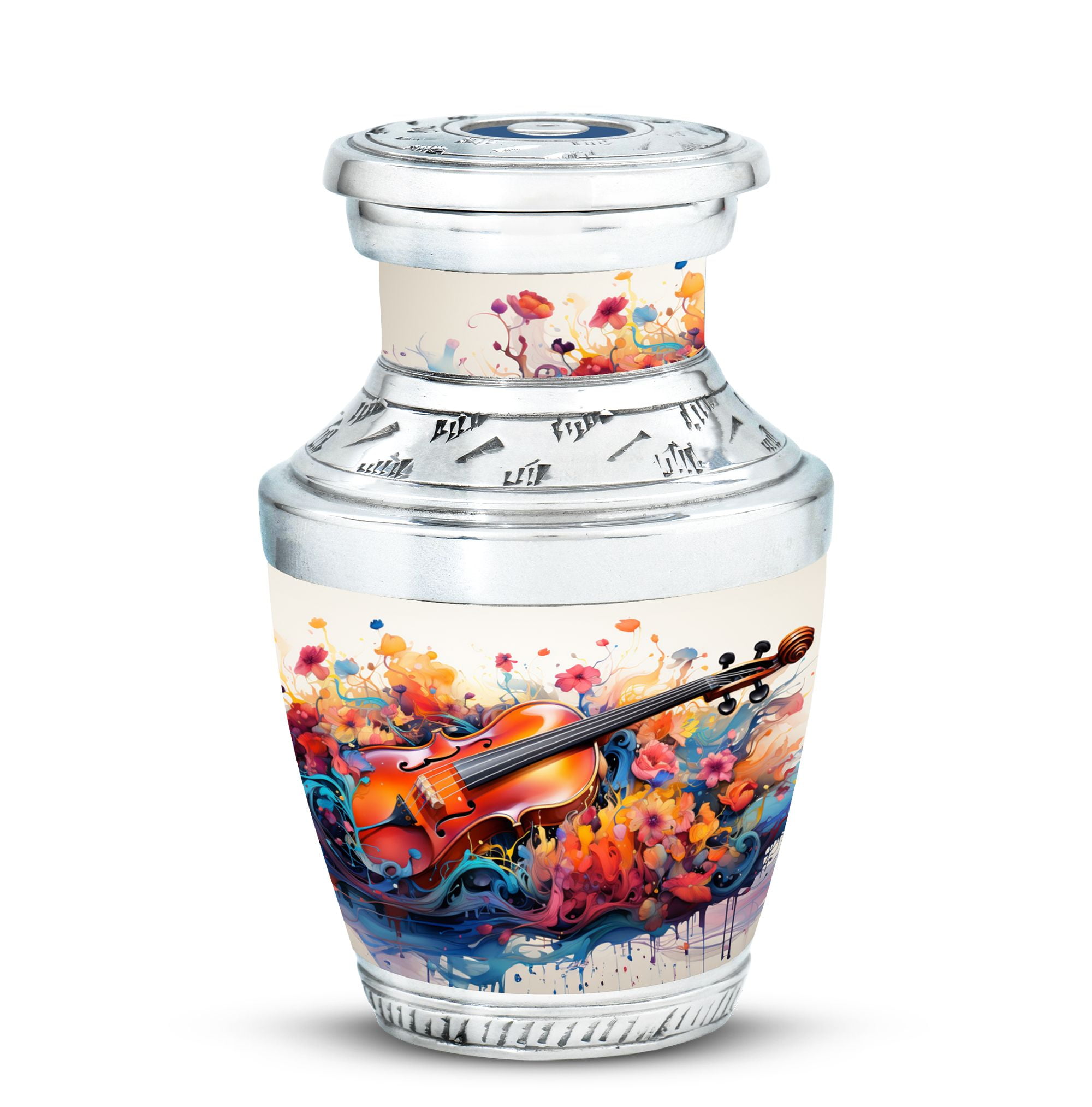 Floral Symphony Unique Compact Urn for Adult Female Memories - Sleek ...