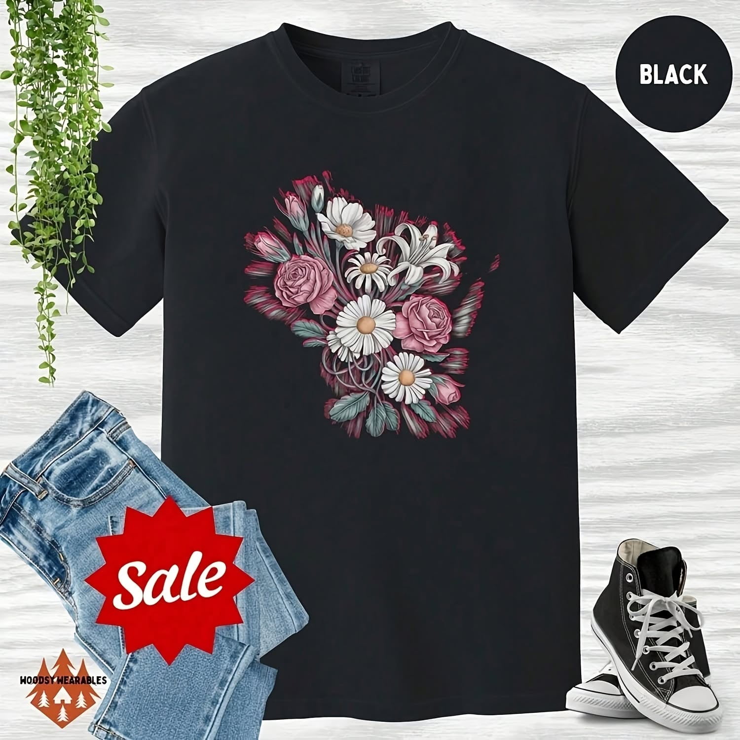 Floral T-S1Hirt, State Pride Flower Design , Cute Map S1Hirt, 17172 ...