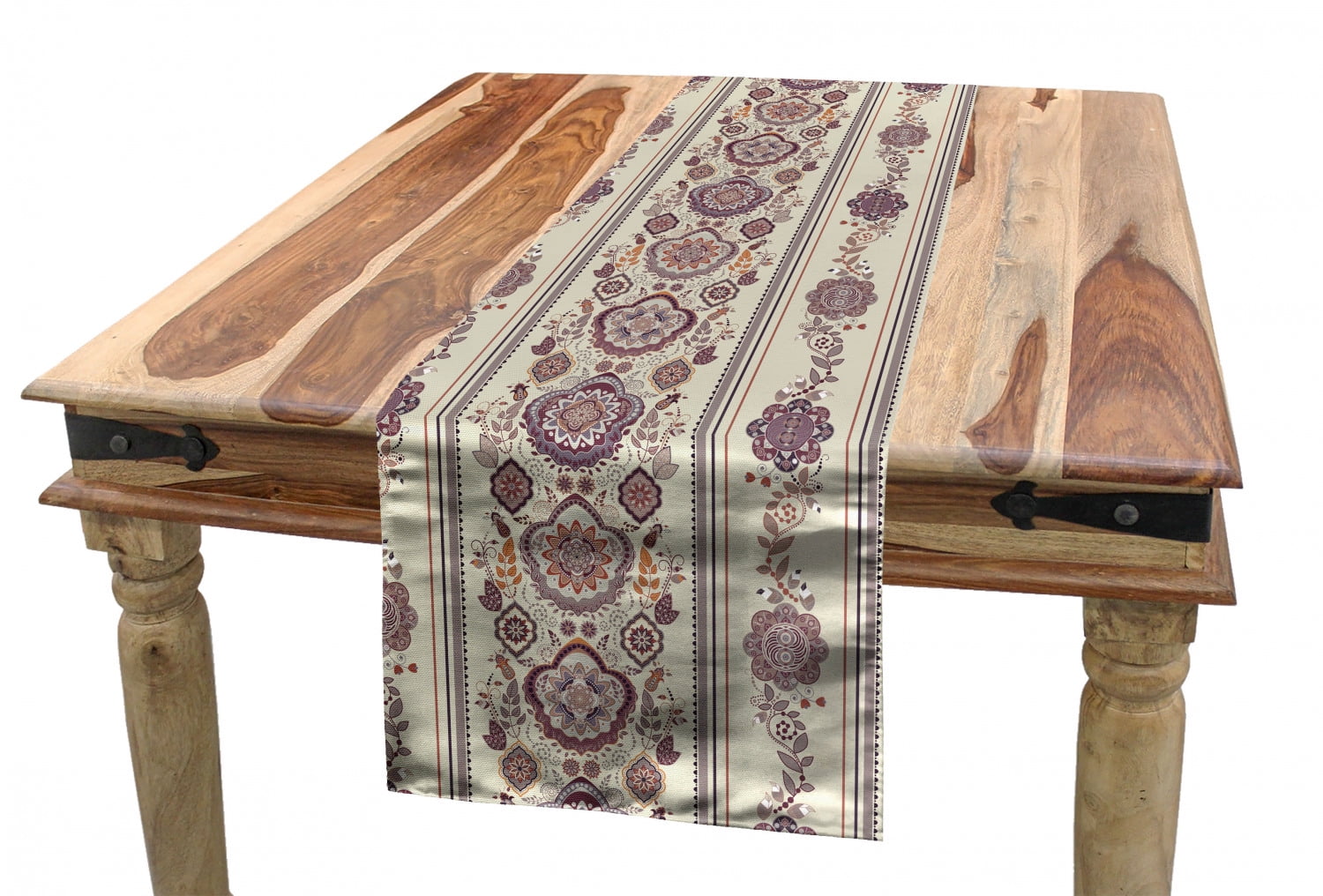 Floral Table Runner, Middle Eastern Ottoman Medieval Ornamental Pattern ...