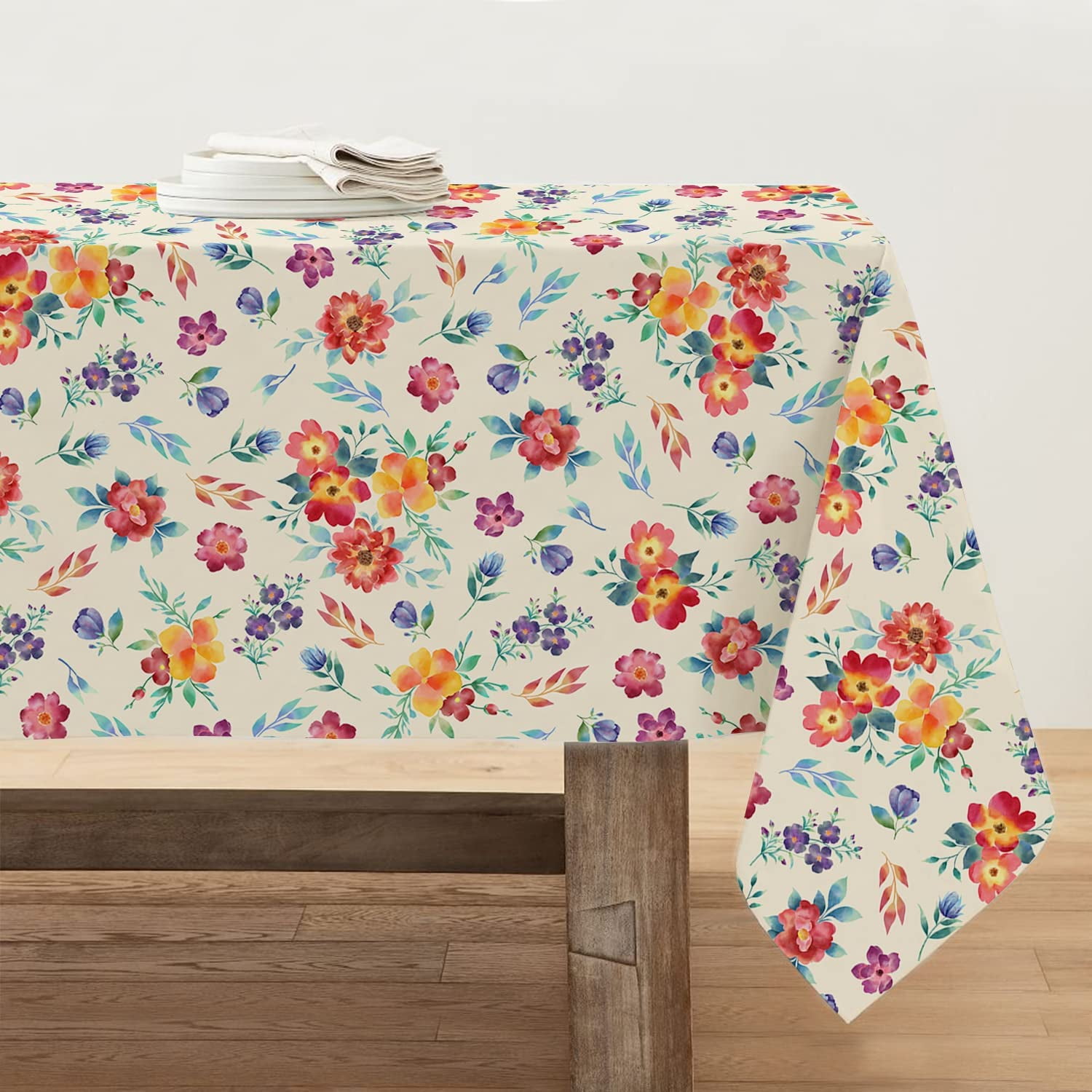 Floral Tablecloth 60x84inch Wild Flower Tablecloths Rectangle Table ...