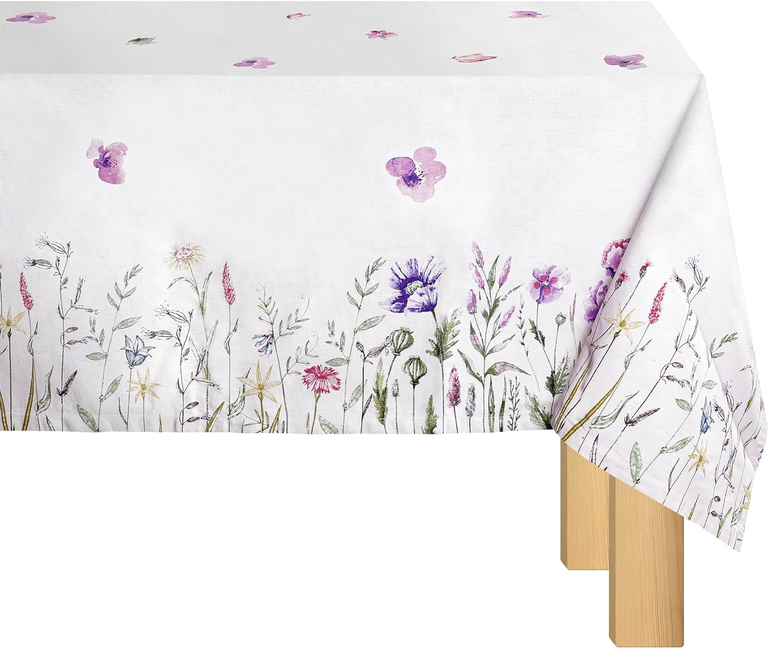 Floral Tablecloths for Rectangle Tables - Non-Shrink, 60x120 Inch 100% ...