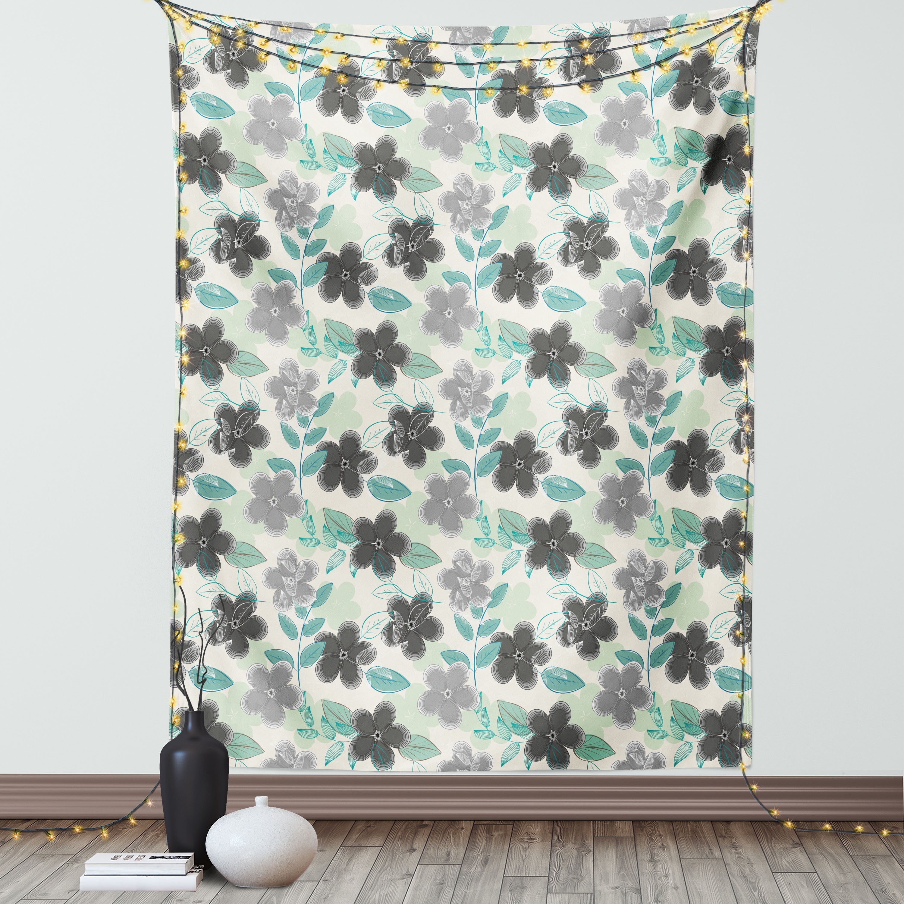 Floral Tapestry, Abstract Nostalgia Pattern with Retro Blooms and ...