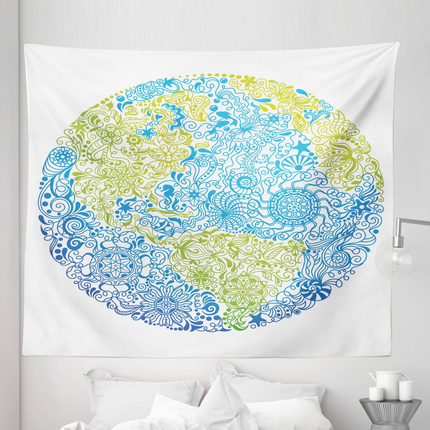 Floral Tapestry, Climate Change Theme Planet with Floral Leaves ...