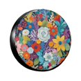 Floral Tapestry Spare Tire Cover Wheel Protector Weather Proof Wheel