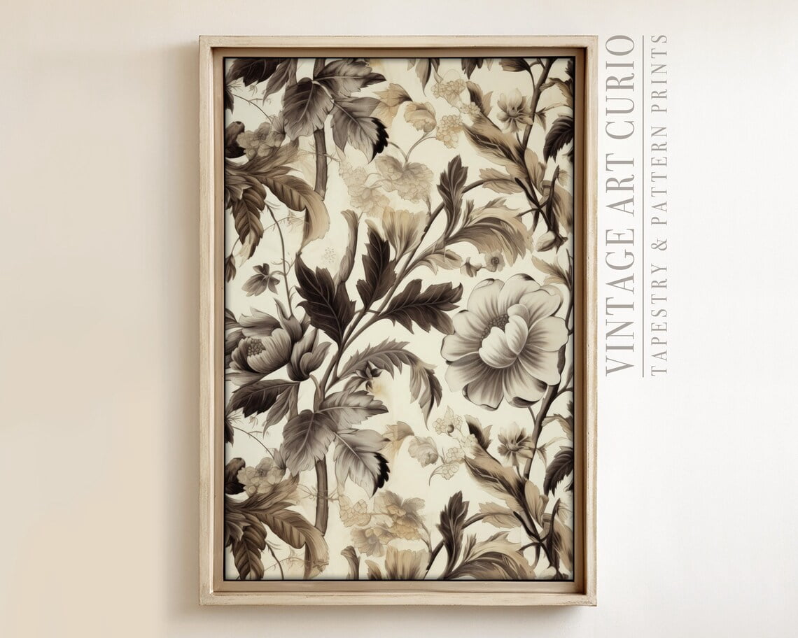 Floral Tapestry Wall Art, Vintage Textile , Vintage Textile Wall Art ...