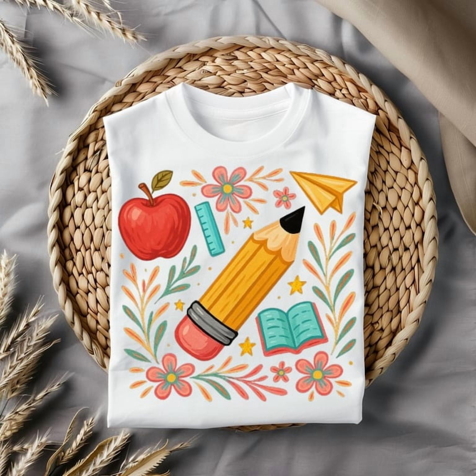 Floral Teacher Pencil PNG, Coquette Teacher Back To School Png, 1st Day ...