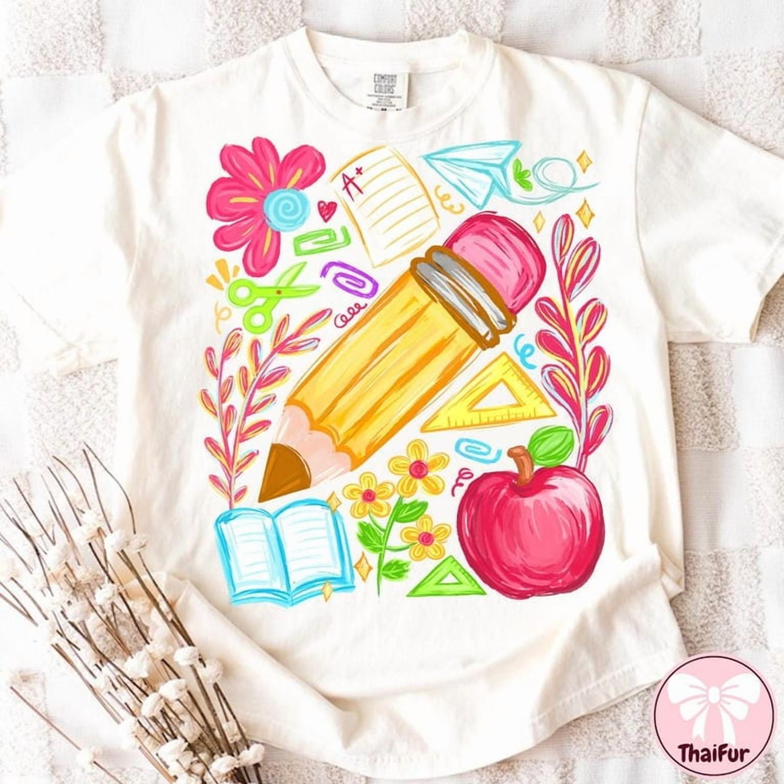 Floral Teacher Pencil PNG, Coquette Teacher Back To School Png, 1st Day ...