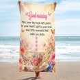Floral Teacup Good Morning Affirmation Oversized Beach Towel, Sand-Free ...