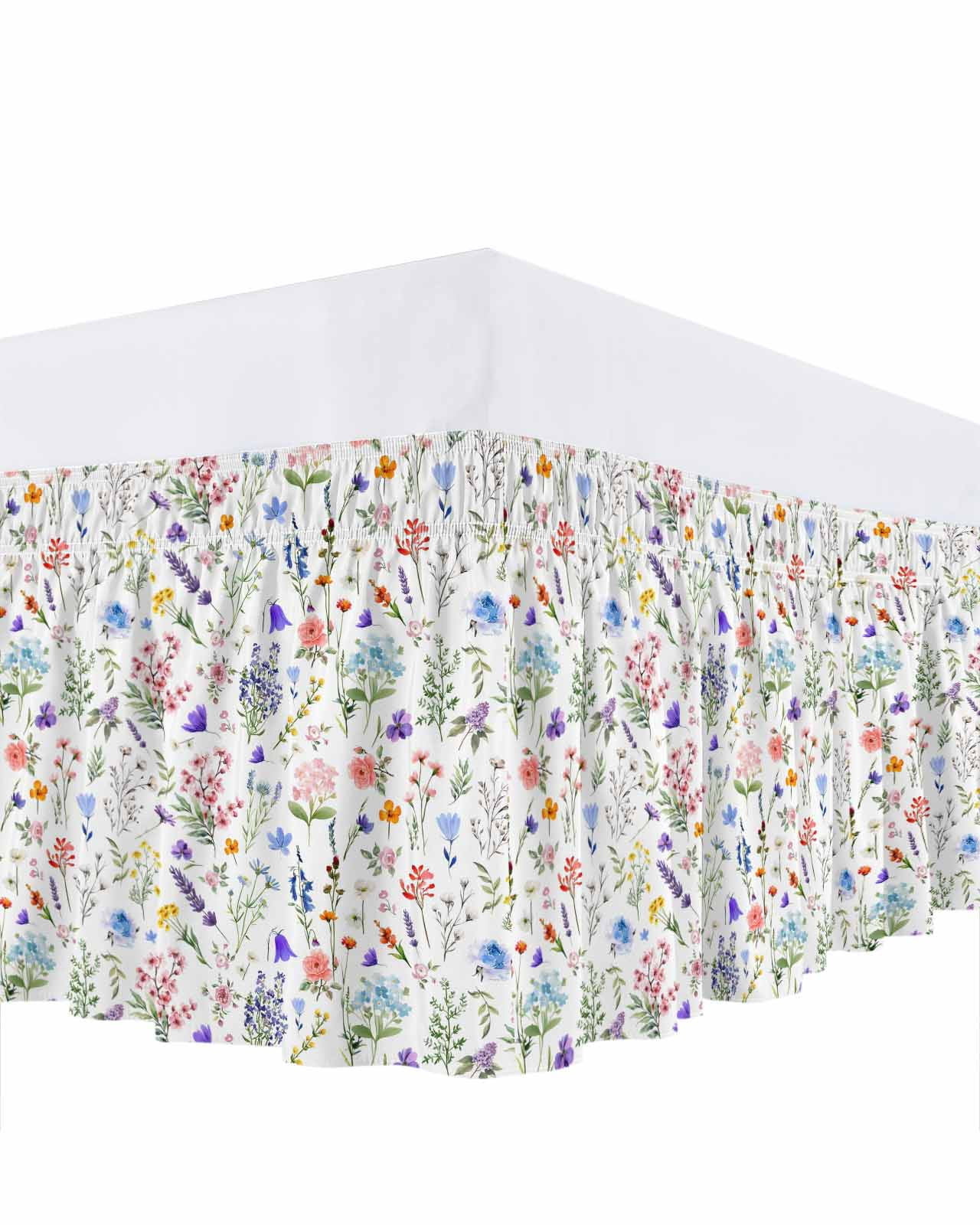 Floral Texture Bed Skirt California King Size 18 Inch Drop, Country ...