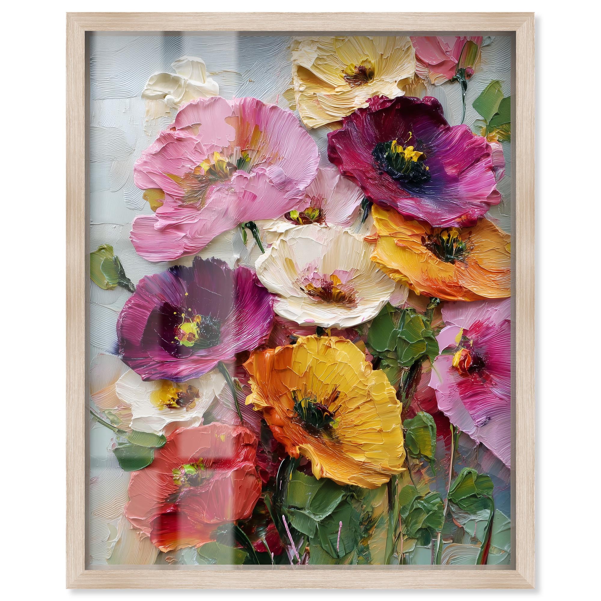 Floral Texture II Shadowbox Print Floral Wall Art by Art Remedy, Blonde Frame, 36 x 45 - Walmart.com