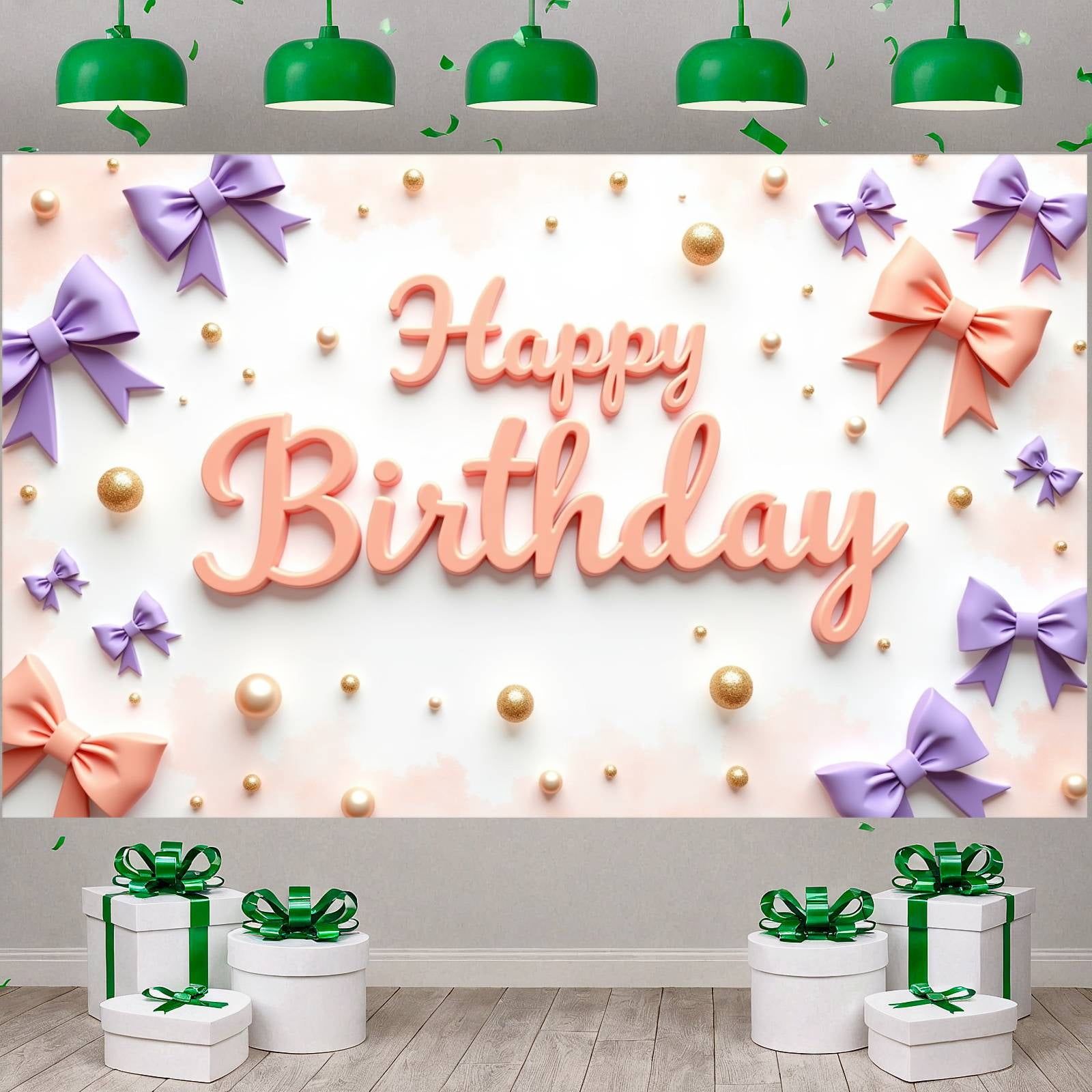 Floral Theme Banner Colorful Balloons Floral Birthday Display Pastel ...